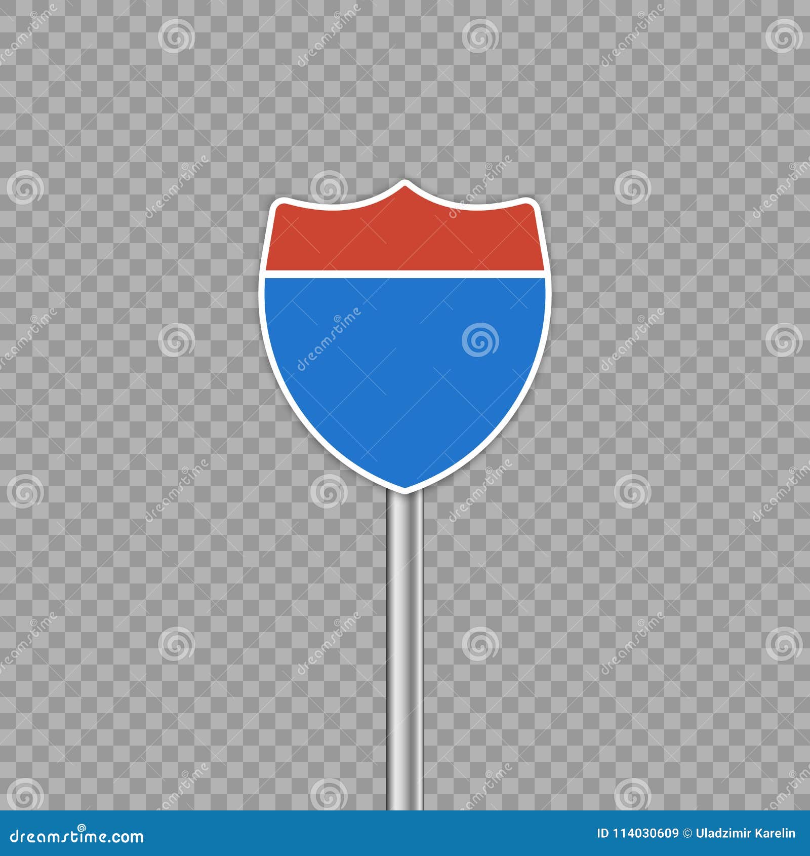 Interstate Highway Road Sign. Isolated on a Transparent Background ...