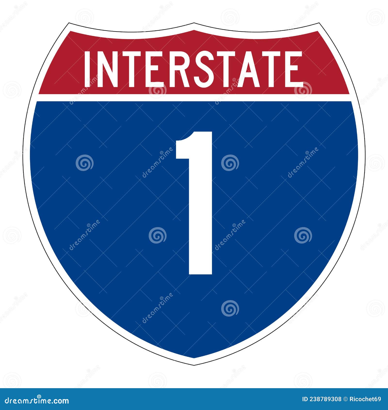 Interstate Highway 3 Road Sign Stock Illustration - Illustration of ...