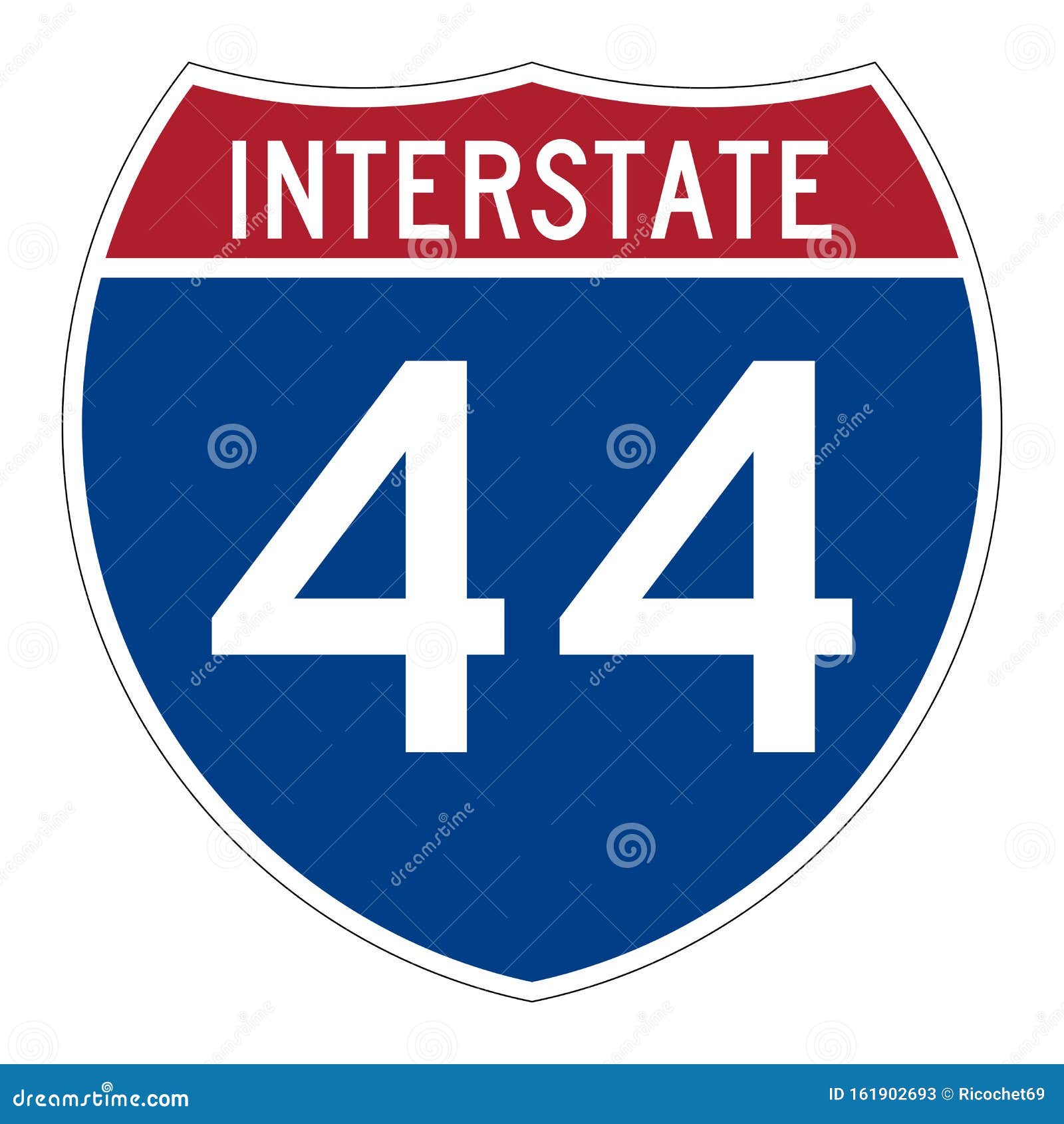 Interstate Highway 44 Road Sign Stock Illustration - Illustration of ...