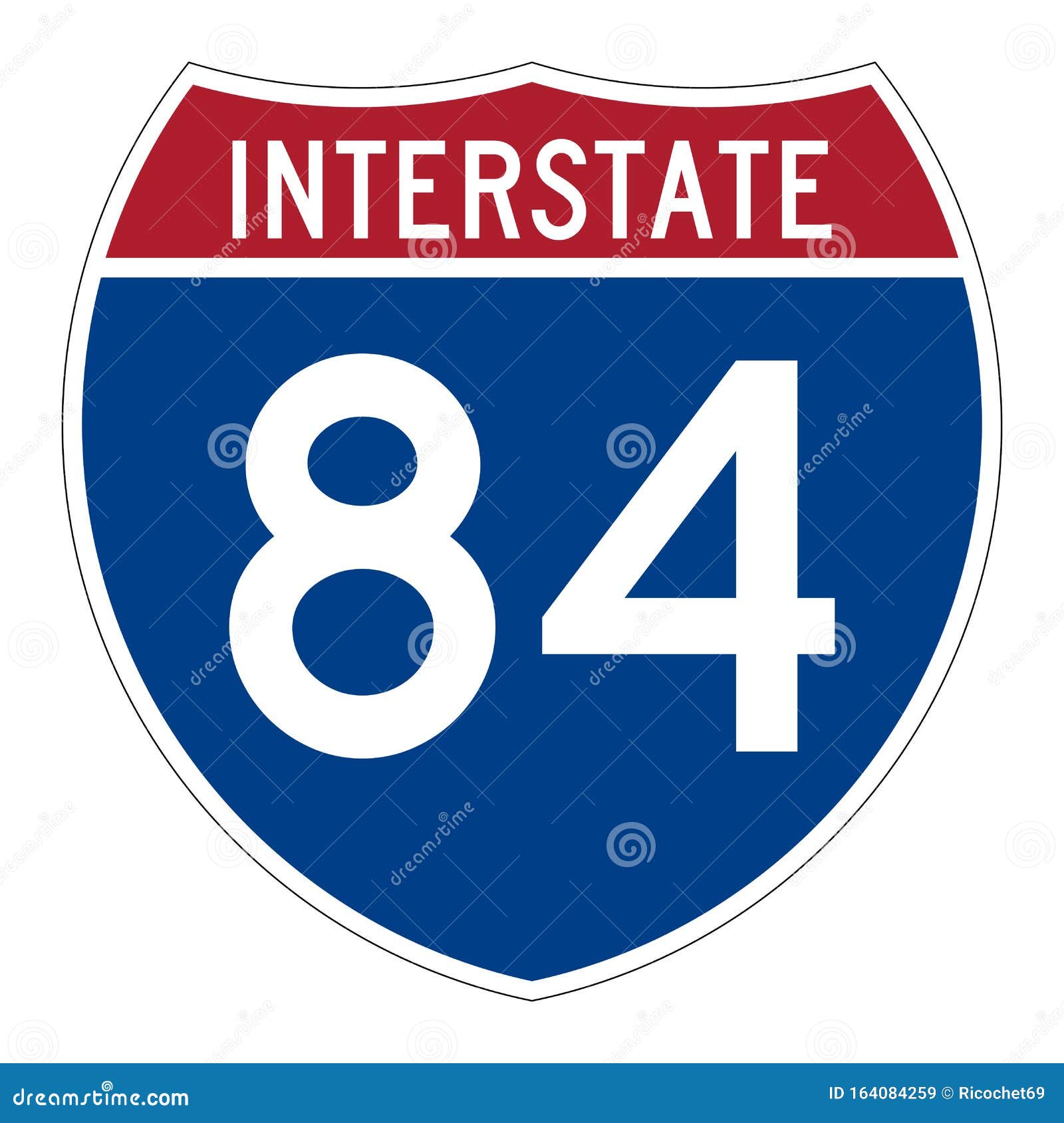 Interstate Highway 84 Road Sign Stock Illustration - Illustration of ...