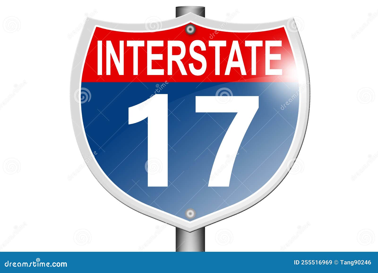 Interstate Highway 17 Road Sign Isolated on White Background Stock ...