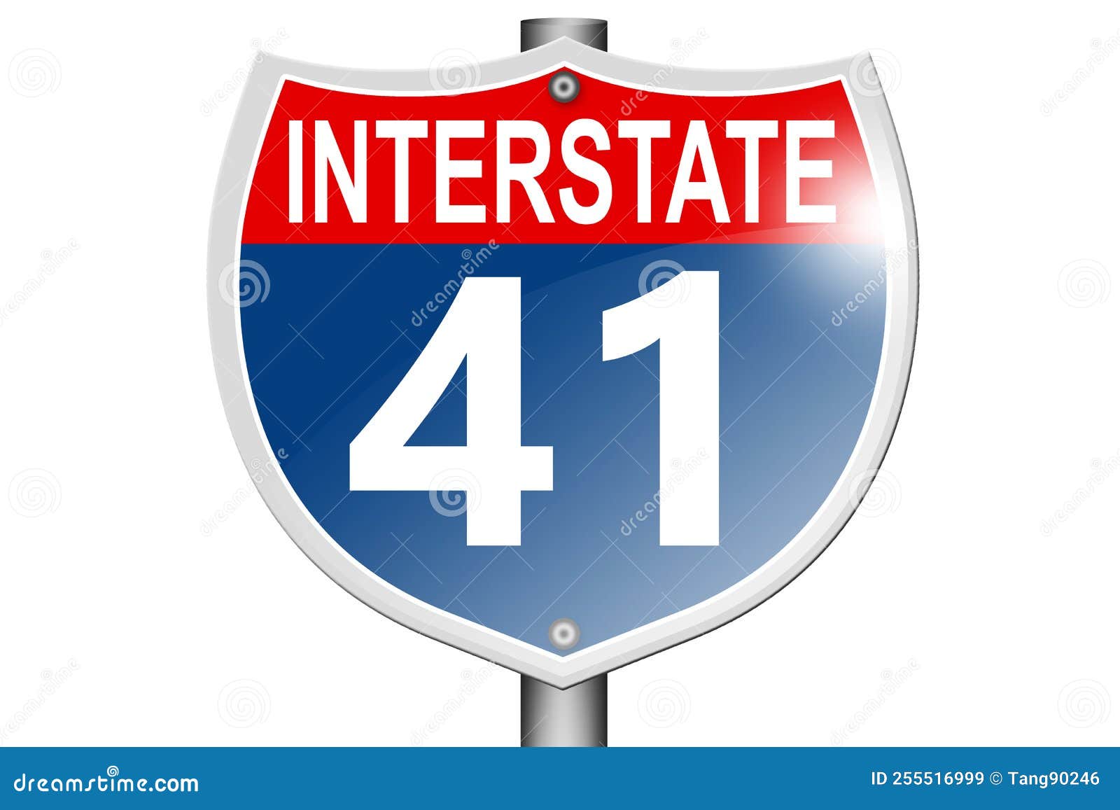 Interstate Highway 41 Road Sign Isolated on White Background Stock ...
