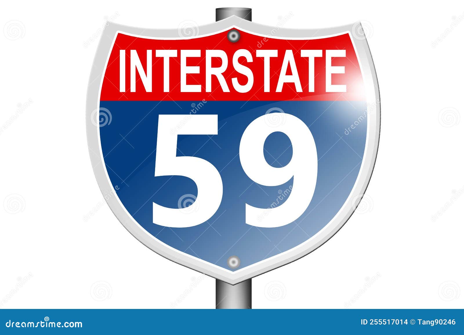 Interstate Highway 59 Road Sign Isolated on White Background Stock ...