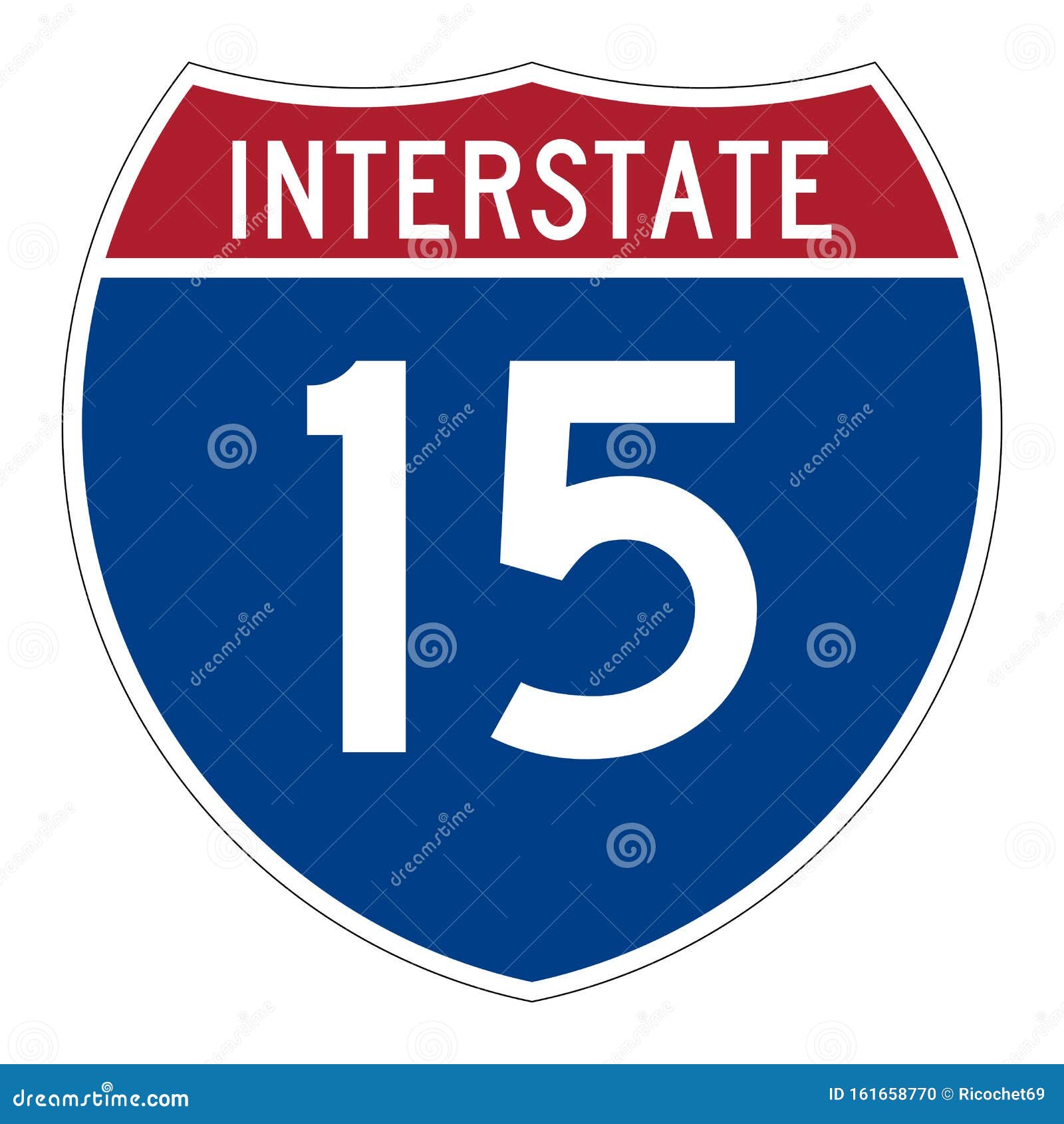 Interstate Highway 15 Road Sign Stock Illustration - Illustration of ...