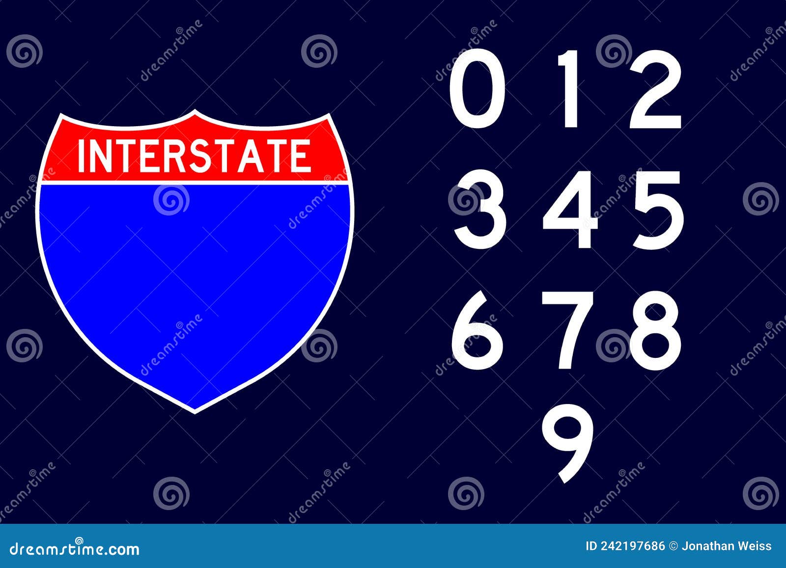 Interstate Highway Sign, Blank, with Scalable Highway Gothic Numbers ...
