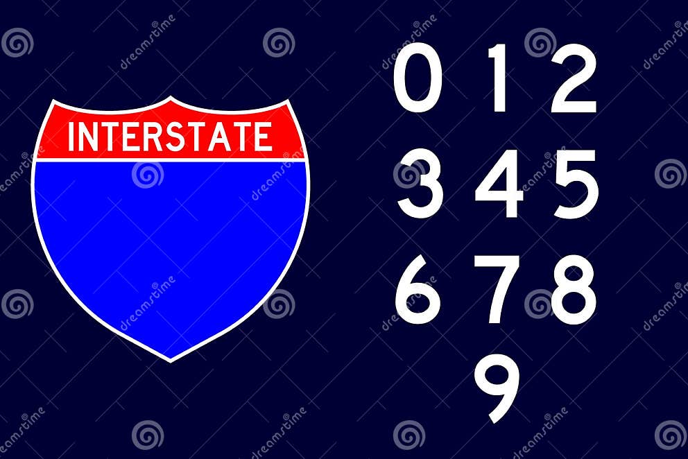 Interstate Highway Sign, Blank, with Scalable Highway Gothic Numbers ...