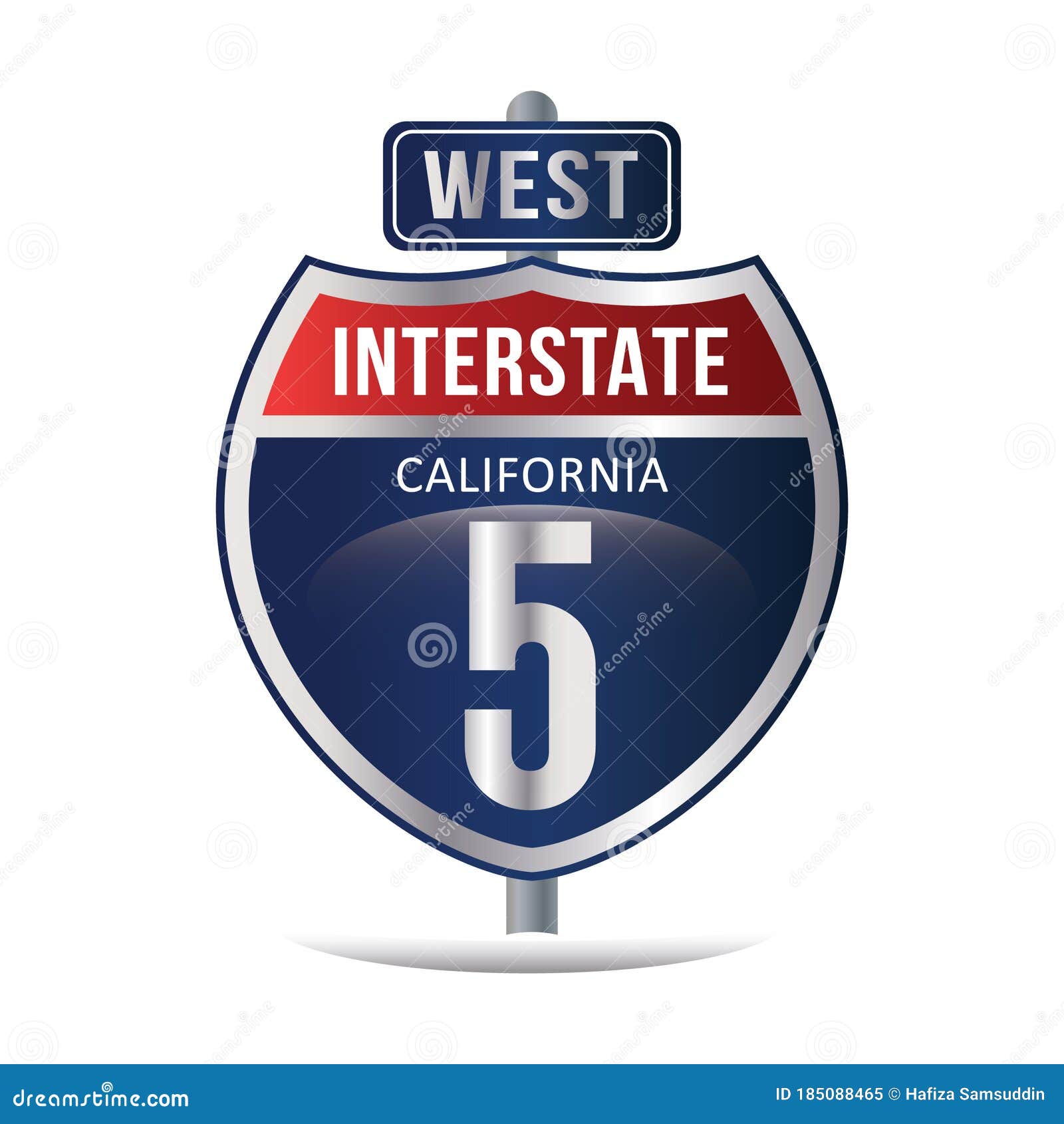 Interstate 5 Highway Sign. Vector Illustration Decorative Design Stock ...