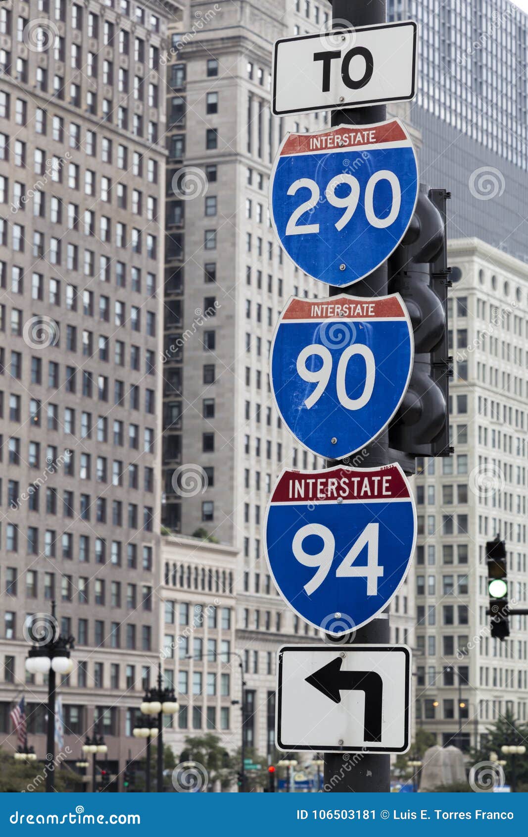 The Interstate Highway Signs Stock Image - Image of white, yellow ...