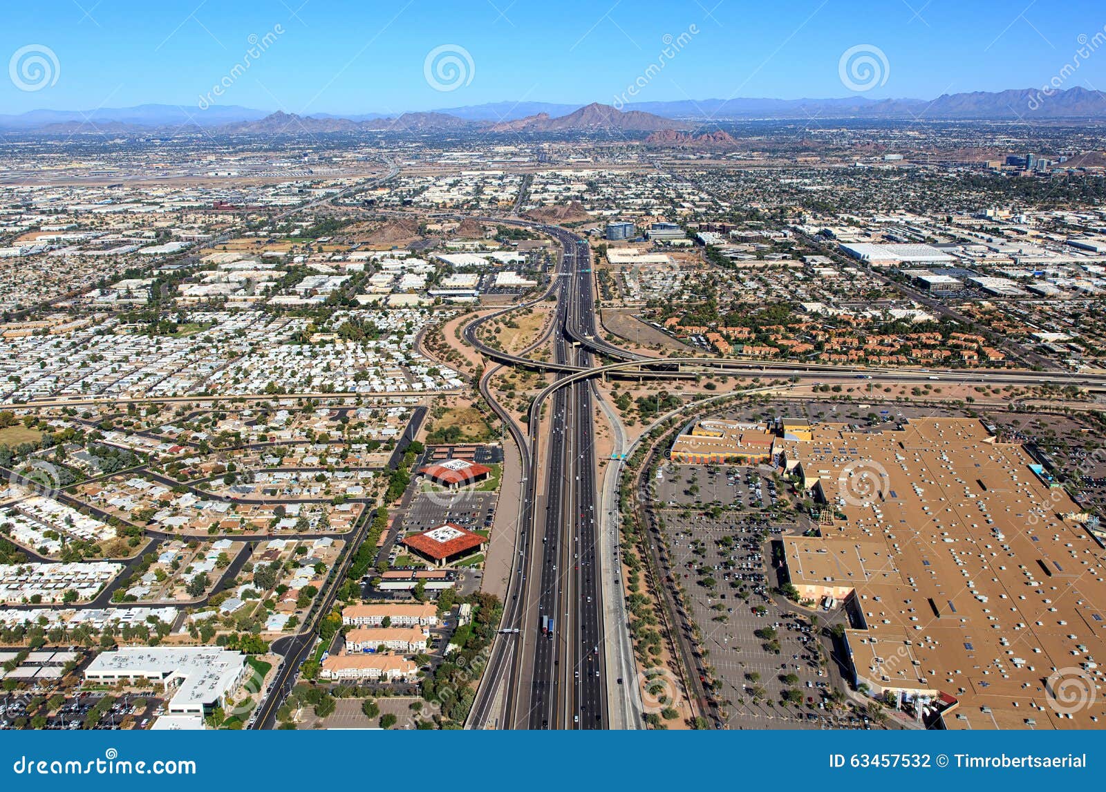 Interstate 10 & 60 Interchange Stock Photo - Image of aerial, clear ...