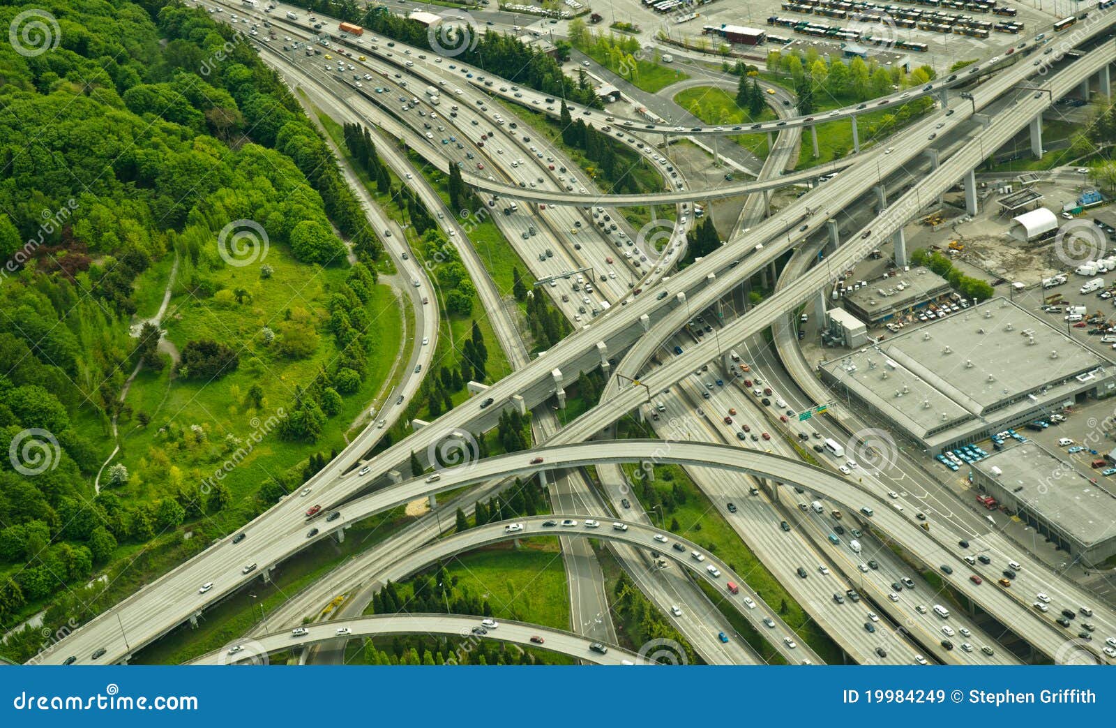 Interstate Junction Aerial View Stock Image - Image of crowded ...
