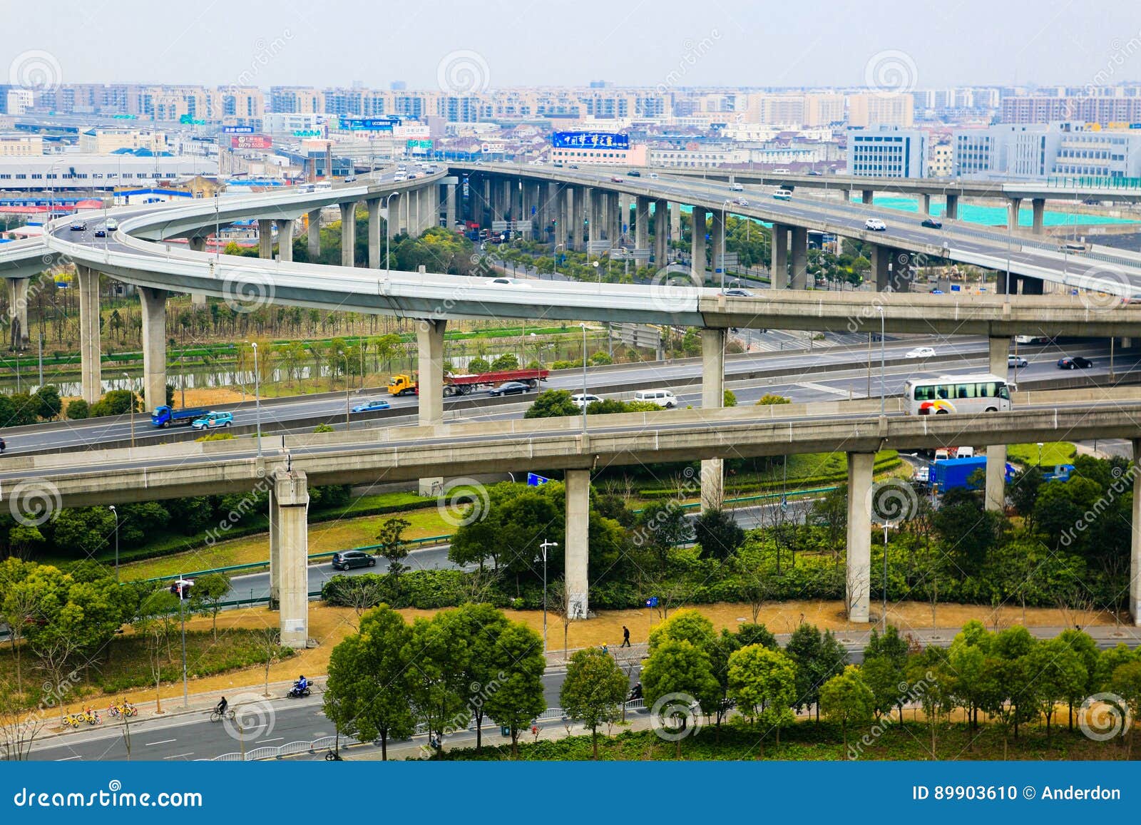 Interstate Junction Aerial View,Shanghai Editorial Image - Image of ...