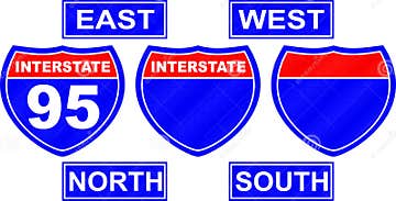 Interstate Road Sign stock vector. Illustration of road - 17258343