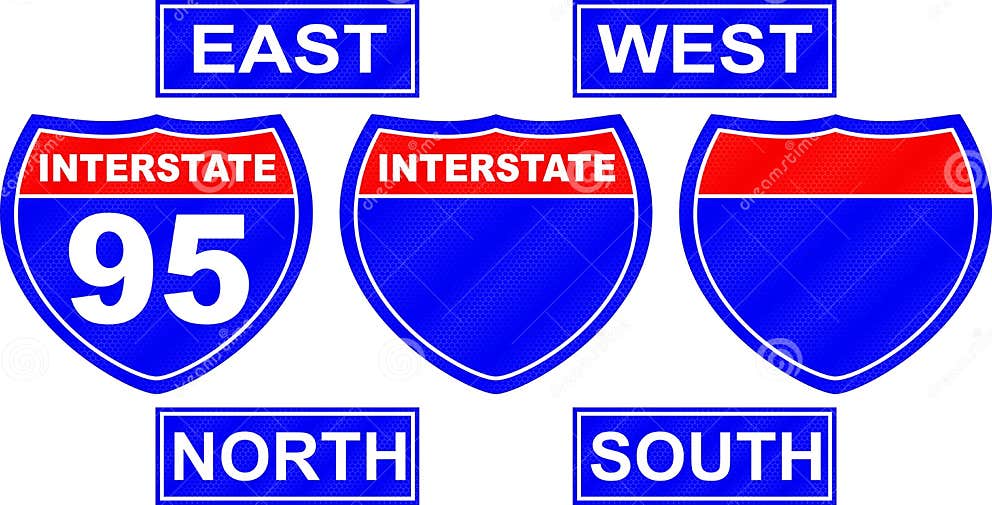 Interstate Road Sign stock vector. Illustration of road - 17258343