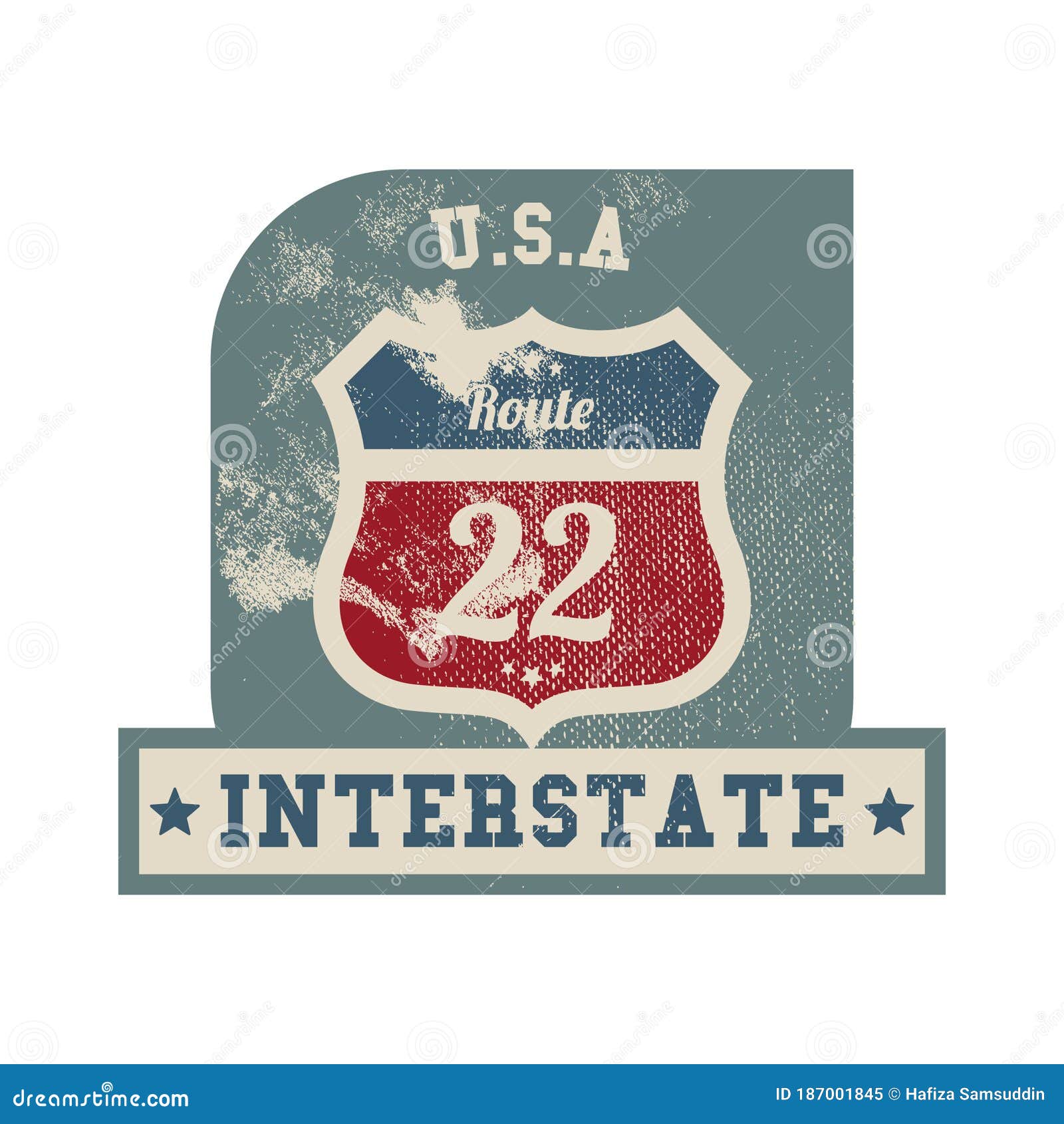 Interstate Route 22 Label. Vector Illustration Decorative Design Stock ...