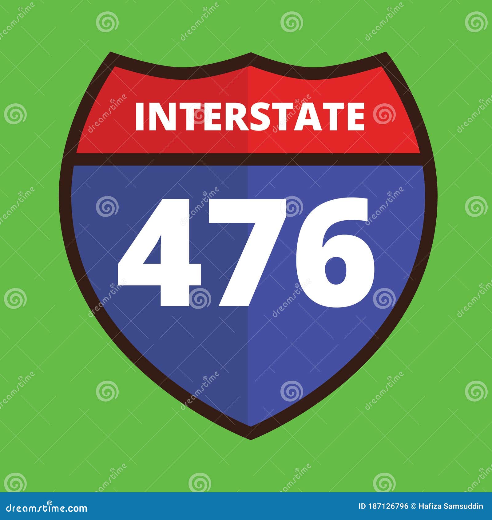 Interstate 476 Route Sign. Vector Illustration Decorative Design Stock ...