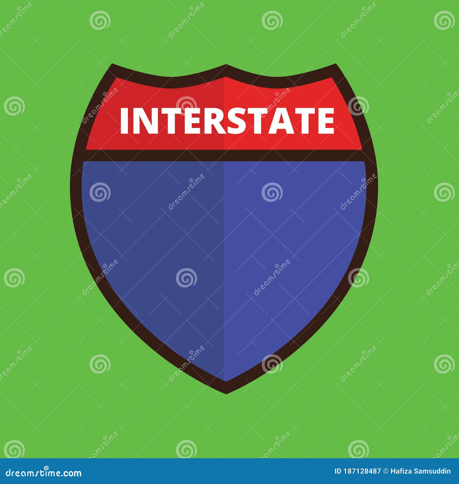Interstate Route Sign. Vector Illustration Decorative Design Stock ...