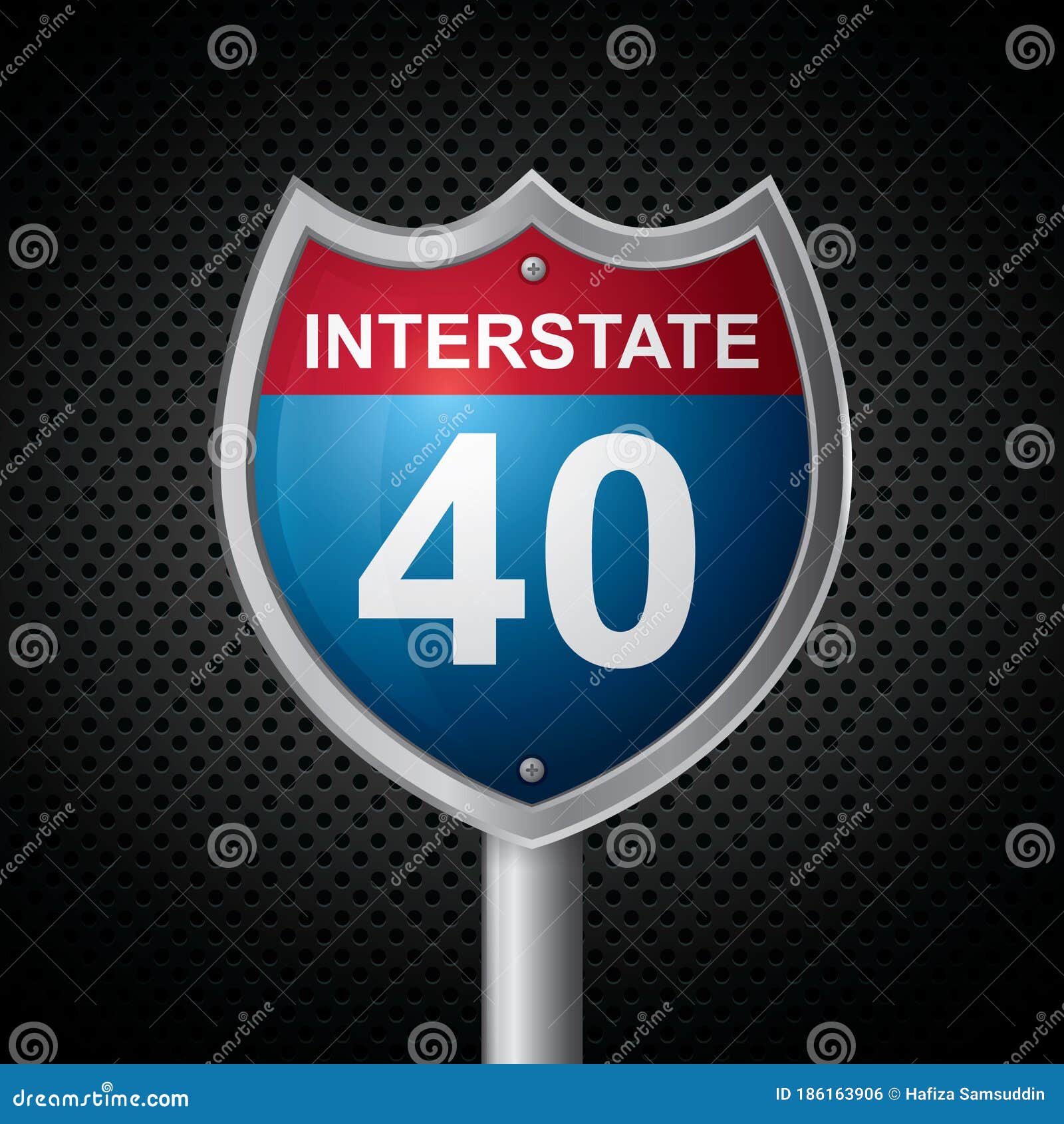 Interstate 40 Route Sign. Vector Illustration Decorative Design Stock ...