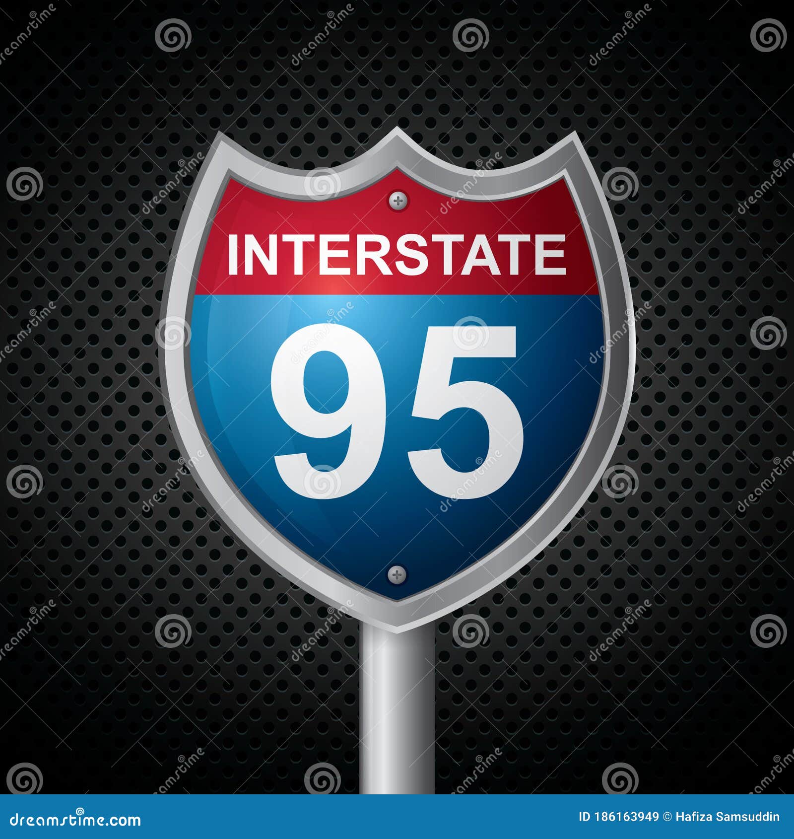 Interstate 95 Route Sign. Vector Illustration Decorative Design Stock ...