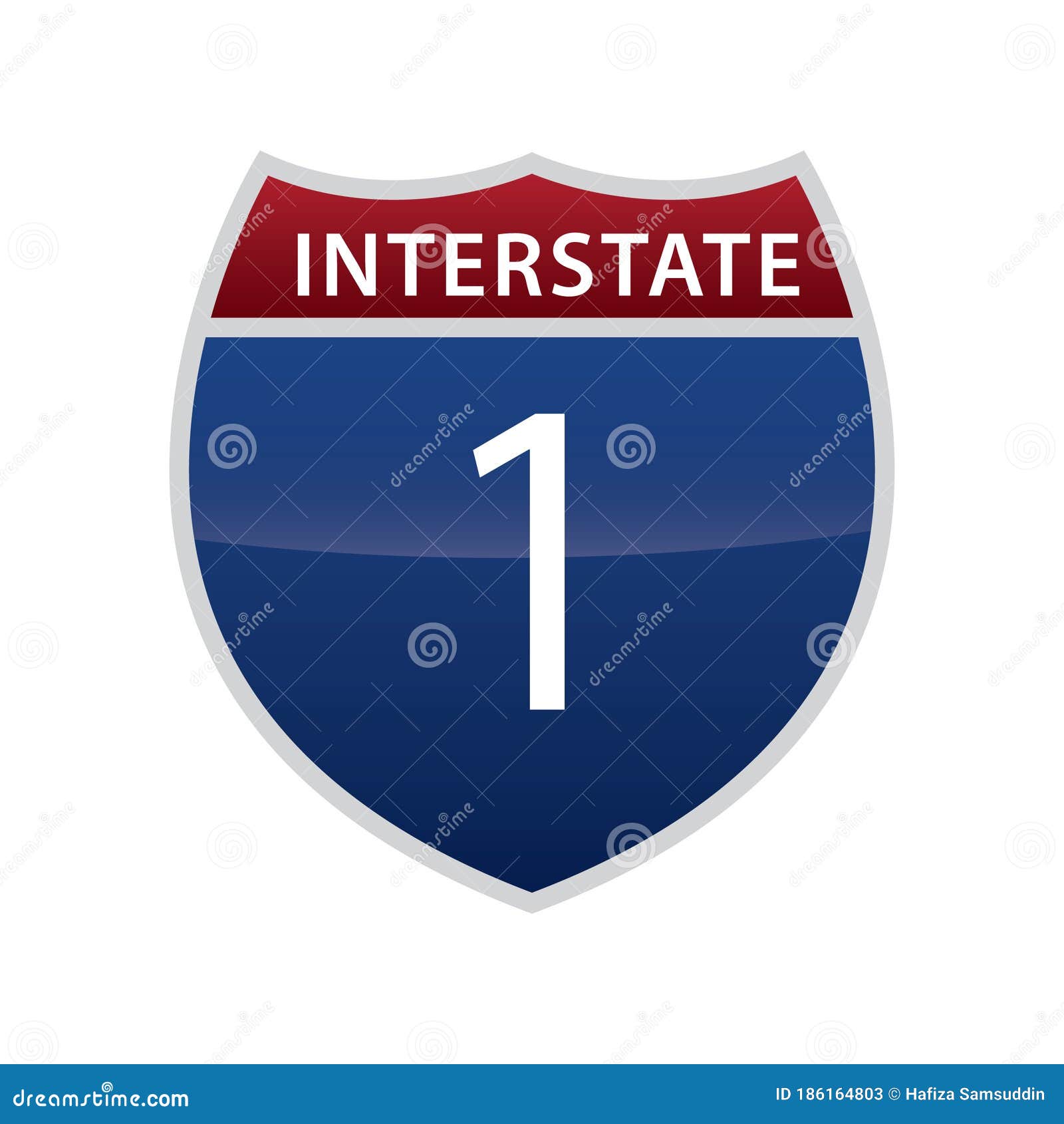Interstate 1 Route Sign. Vector Illustration Decorative Design Stock ...