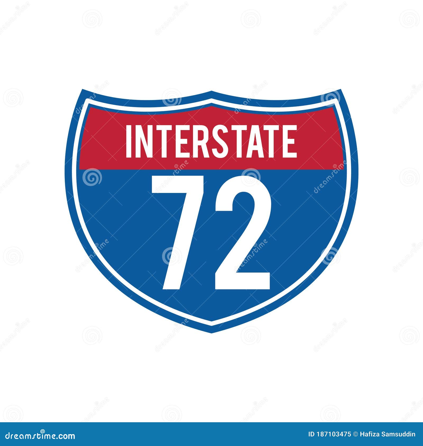 Interstate 72 Route Sign. Vector Illustration Decorative Design Stock ...