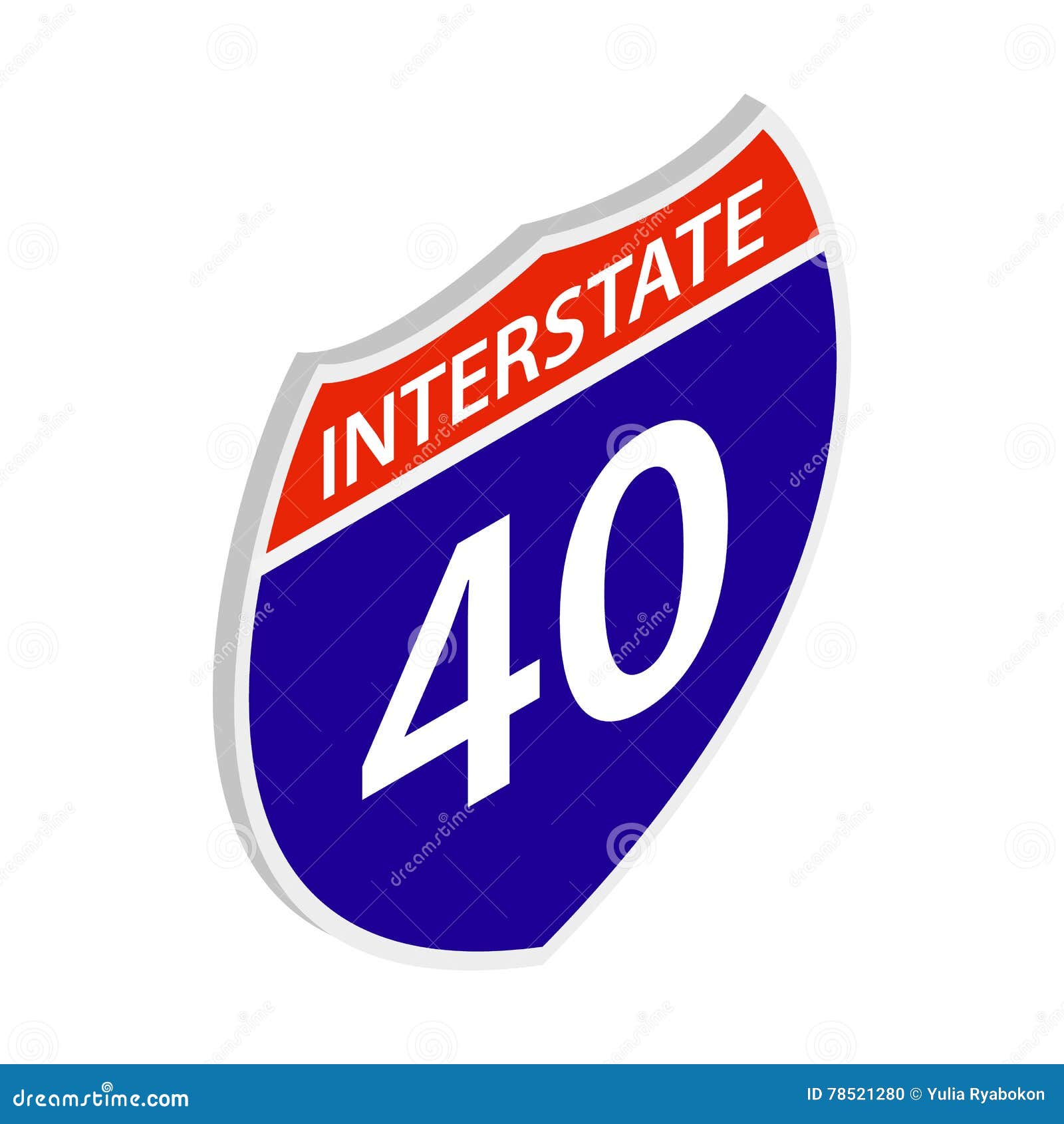 Interstate 40 Sign Icon, Isometric 3d Style Stock Vector - Illustration ...