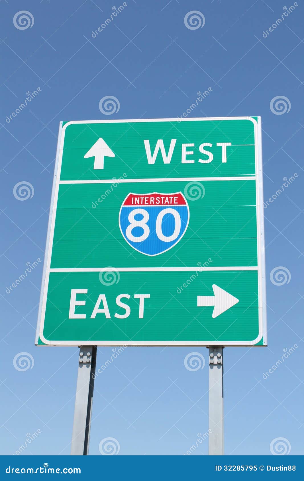 Interstate 80 Sign stock image. Image of travel, post - 32285795