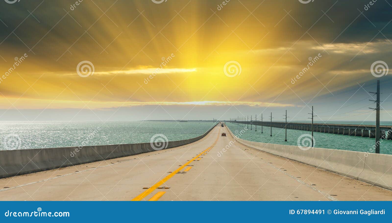 Interstate To the Keys, Florida. Road Across the Ocean Stock Image ...