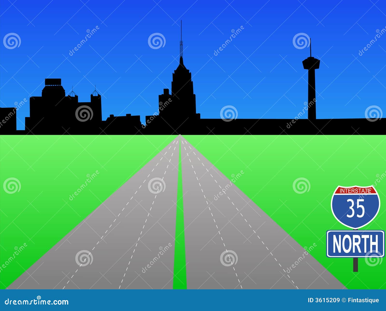 Texas Interstate Map Cartoon Vector | CartoonDealer.com #7551187