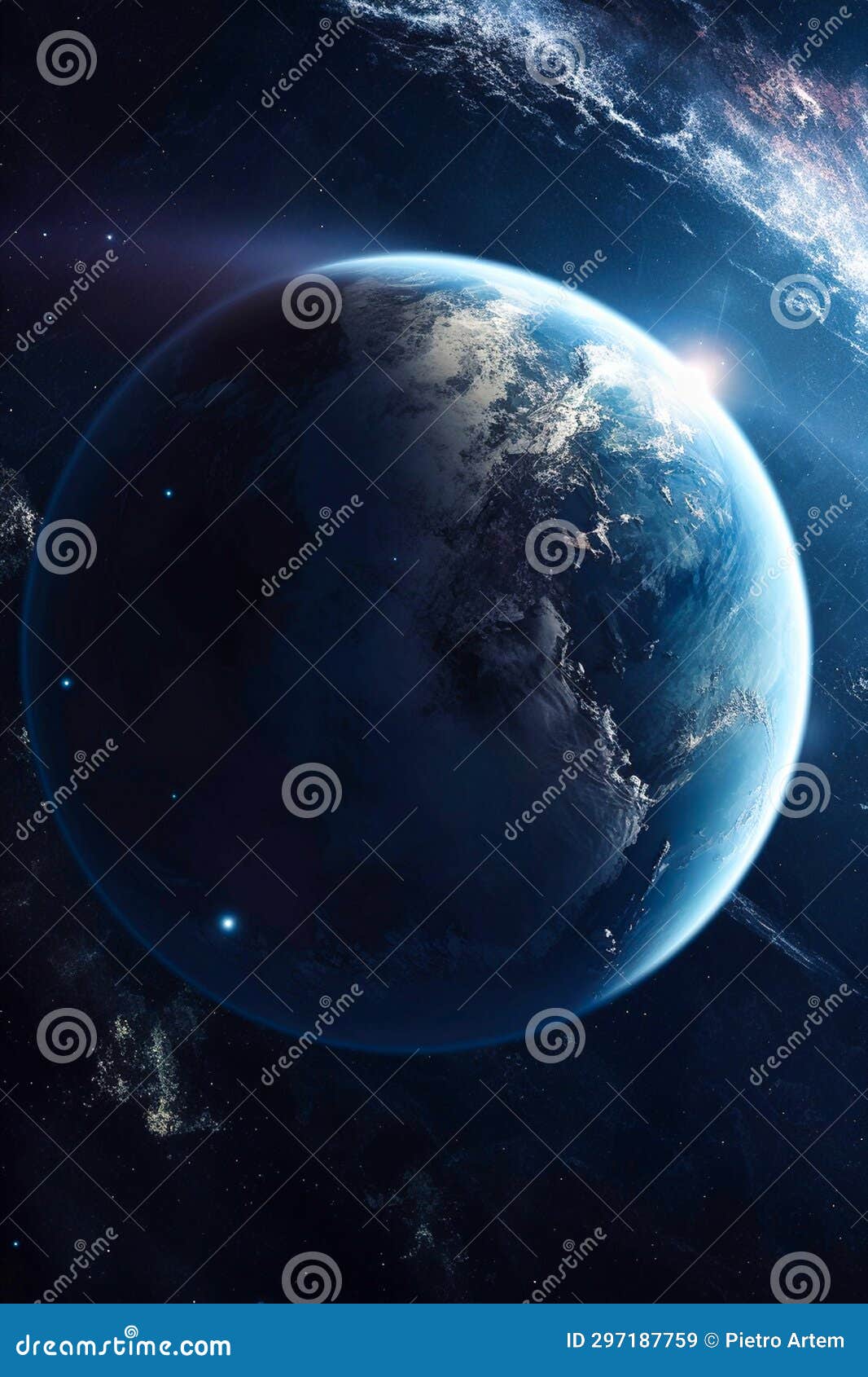 Interstellar Awe Nebulla Celestial Eutopia Planet Stock Image - Image ...