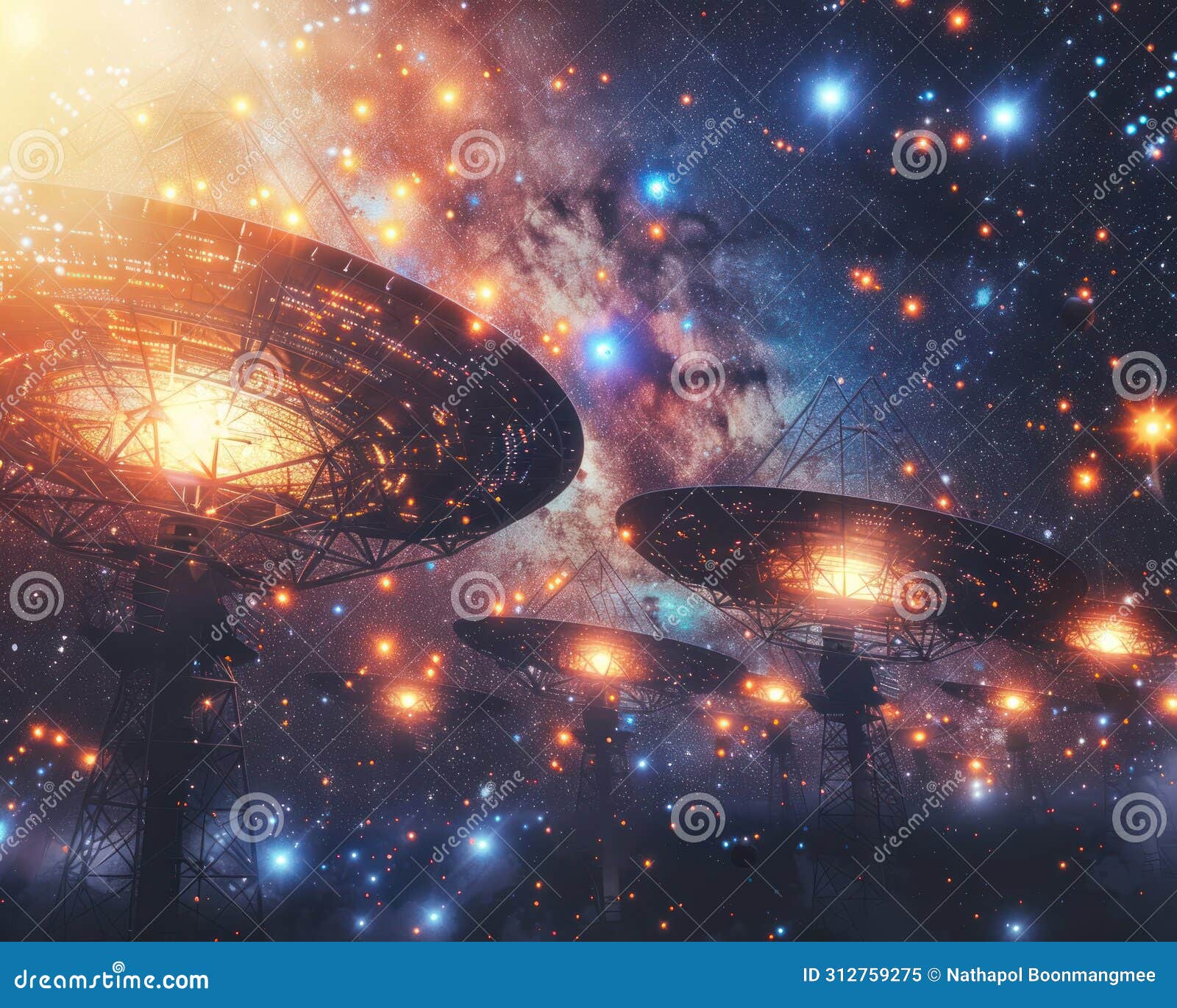 Interstellar Communication Array, Abstract Tech ,Generative AI Stock ...