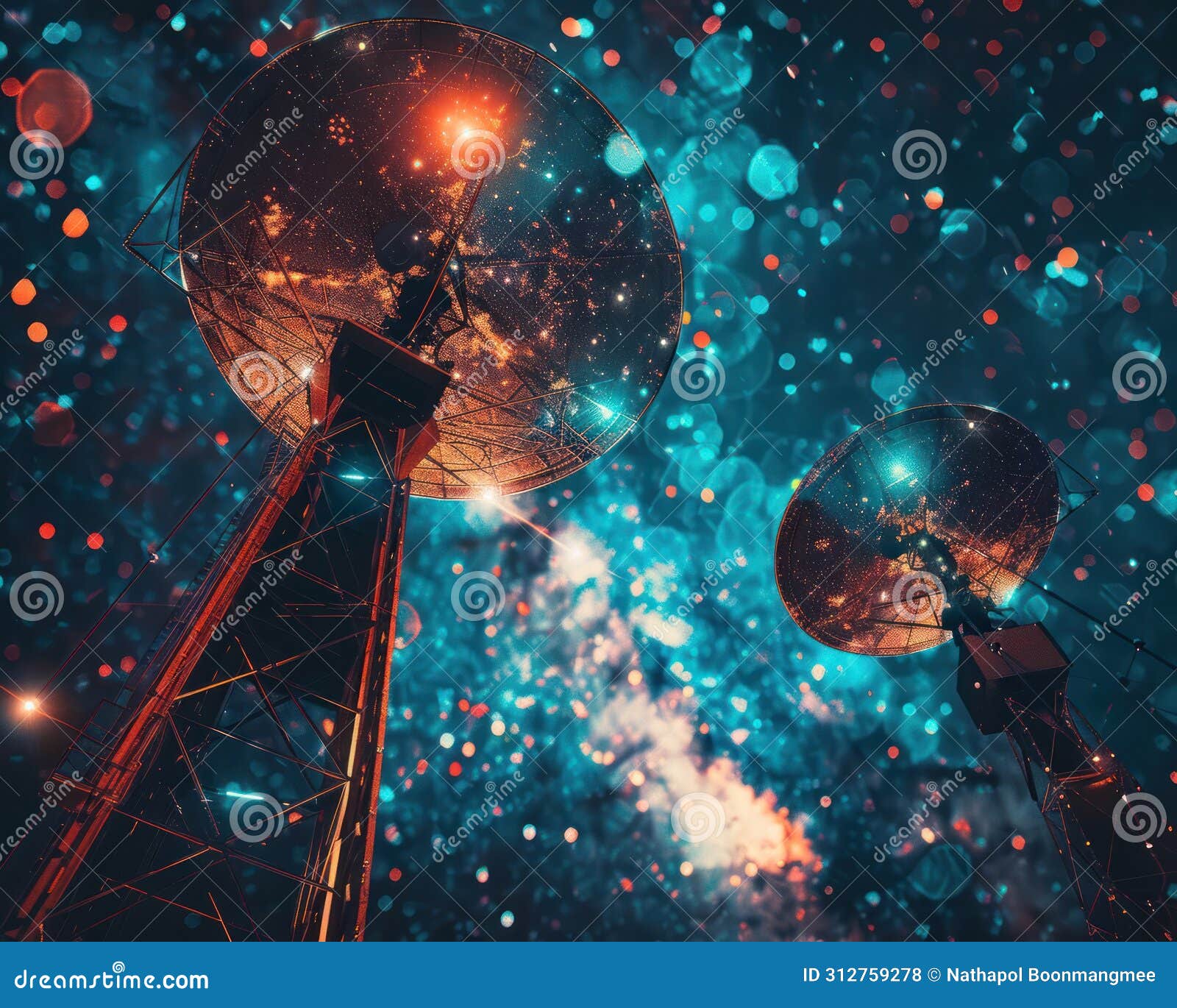 Interstellar Communication Array, Abstract Tech ,Generative AI Stock ...