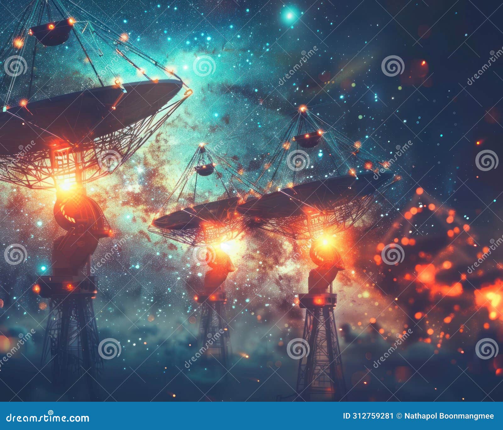 Interstellar Communication Array, Abstract Tech ,Generative AI Stock ...