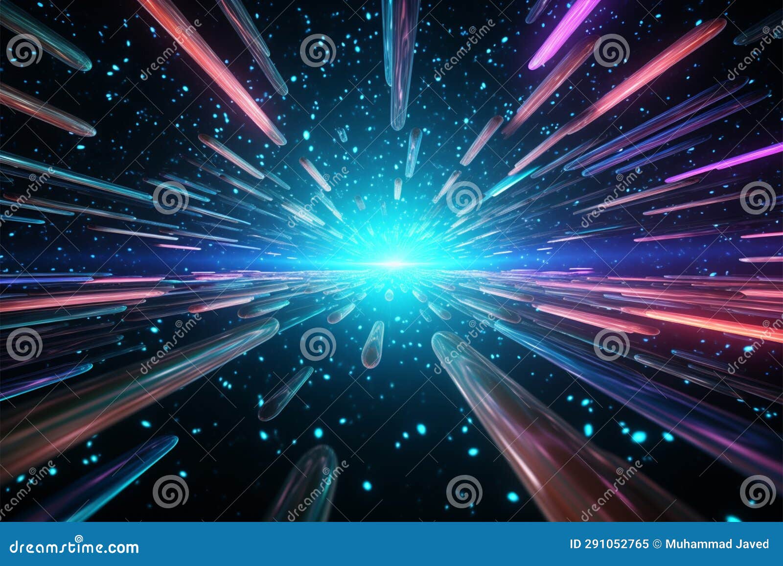 Interstellar Hyperjump 3D Rendering Showcases a Neon Lit Space Tunnel ...