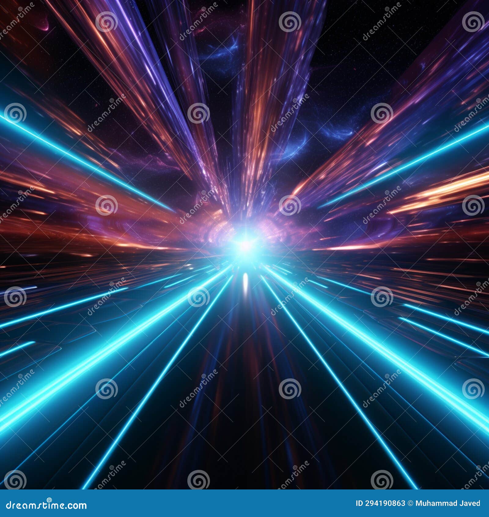 Interstellar Hyperjump 3D Rendering Showcases a Neon Lit Space Tunnel ...