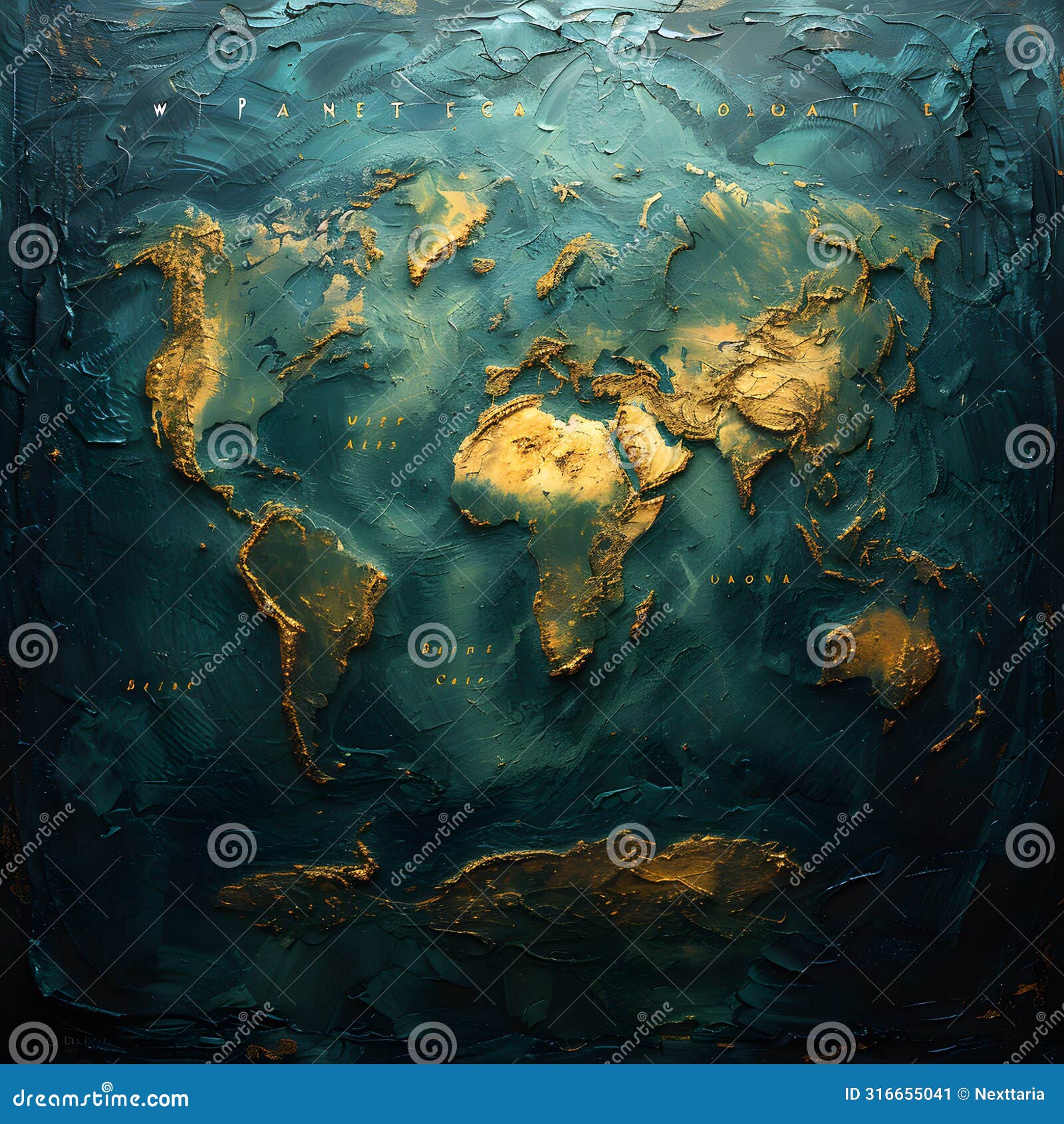 Interstellar Odyssey: Abstract Map of the Earth Stock Illustration ...