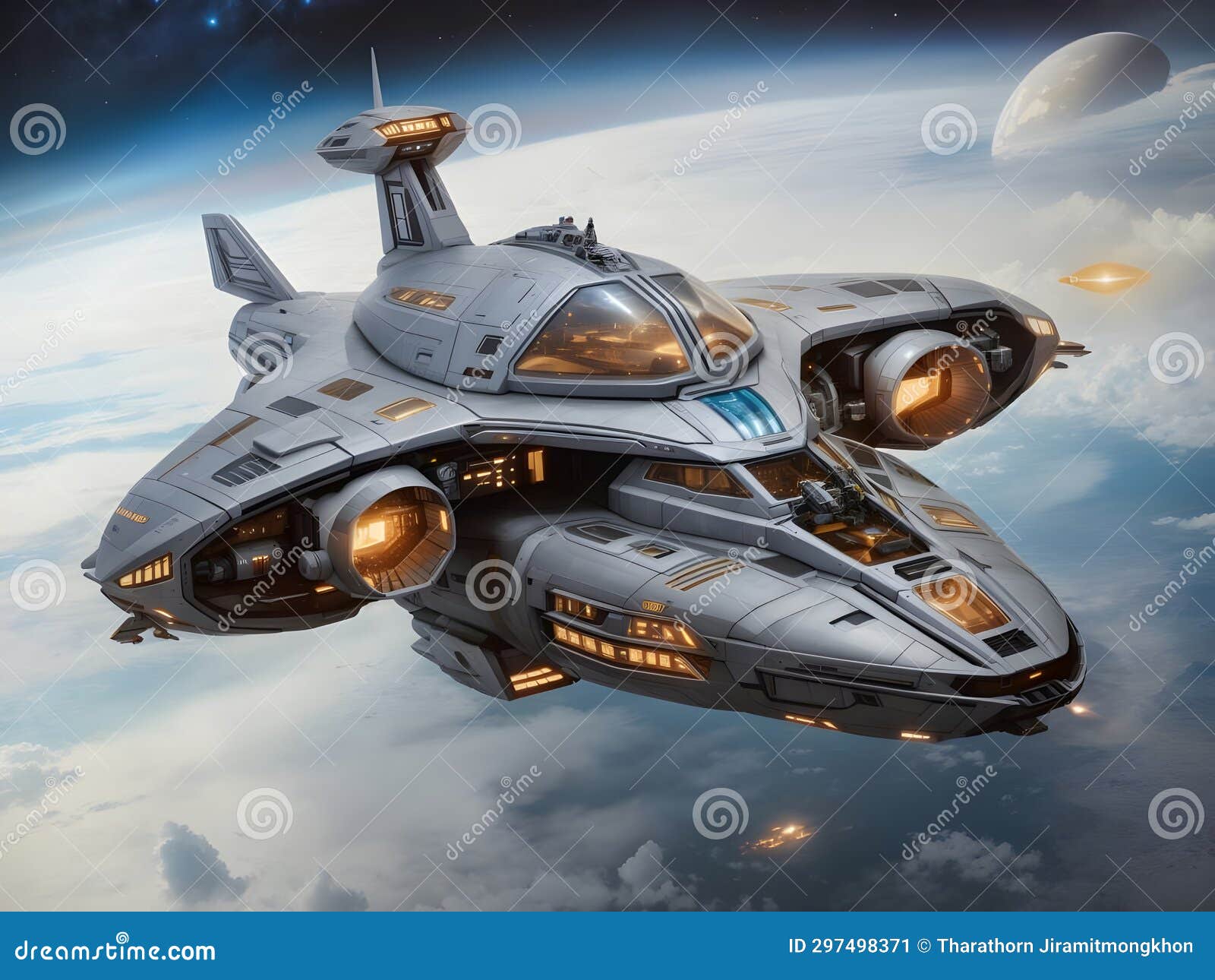 Interstellar Odyssey: Spaceship Ventures Beyond the Stars Stock ...