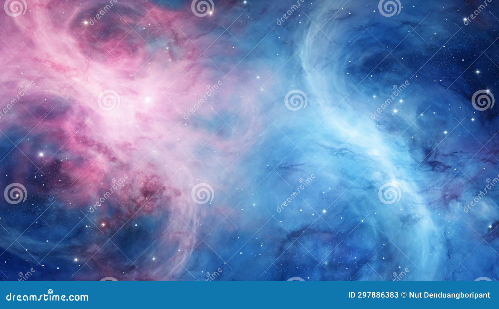 Interstellar Pink and Infinite Blue Nebula Cosmic Themed Pattern Stock ...