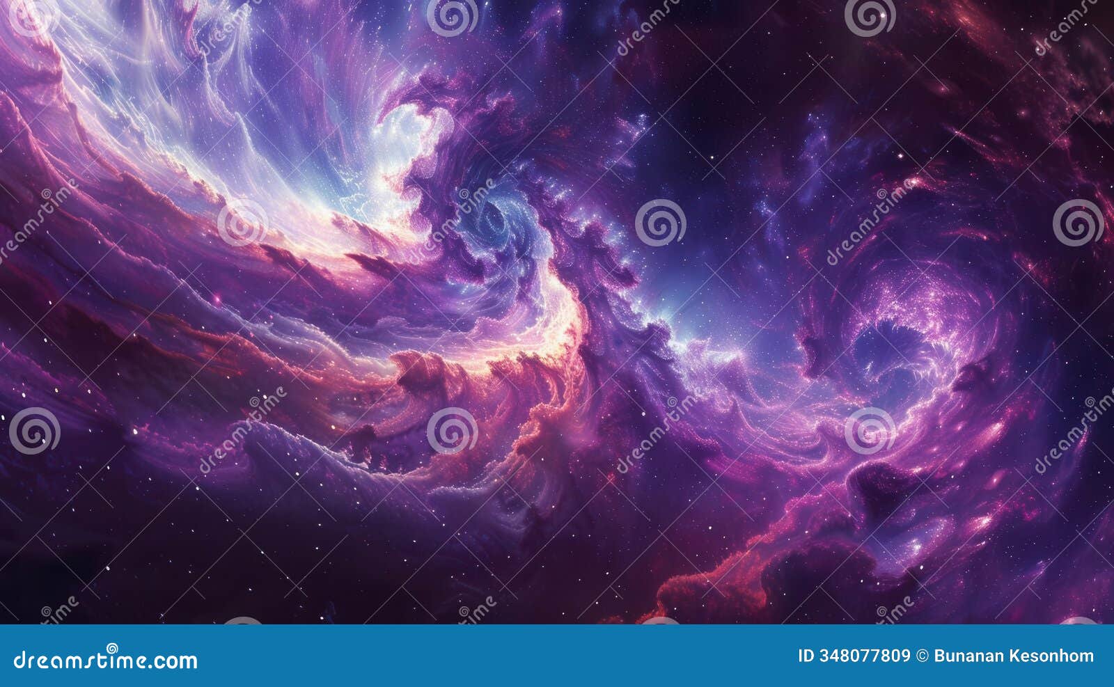 Interstellar Space Background.Cosmic Galaxy Illustration. With Nebula ...