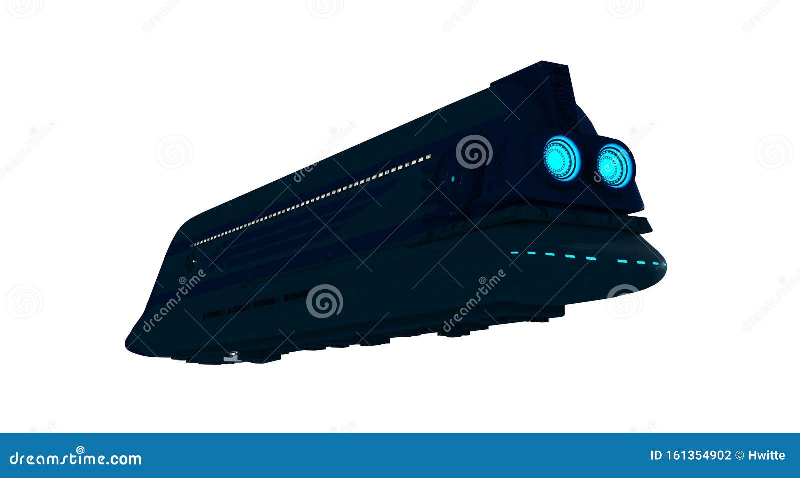 Interstellar Space Ship 3-d-Illustration White Background Stock ...