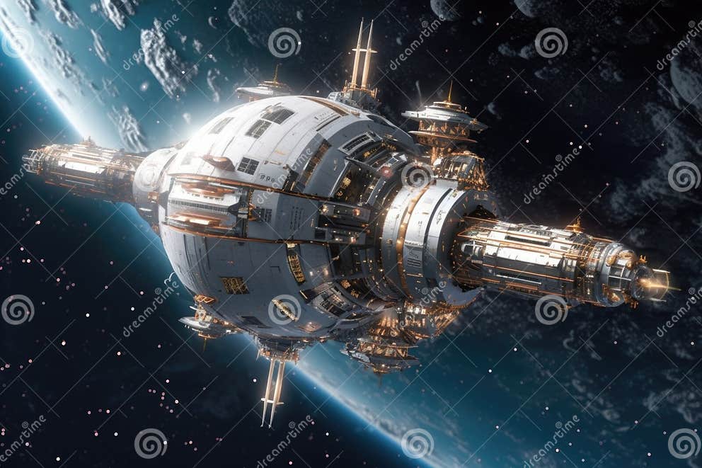 Interstellar Spaceship with Artificial Gravity Stock Image - Image of ...
