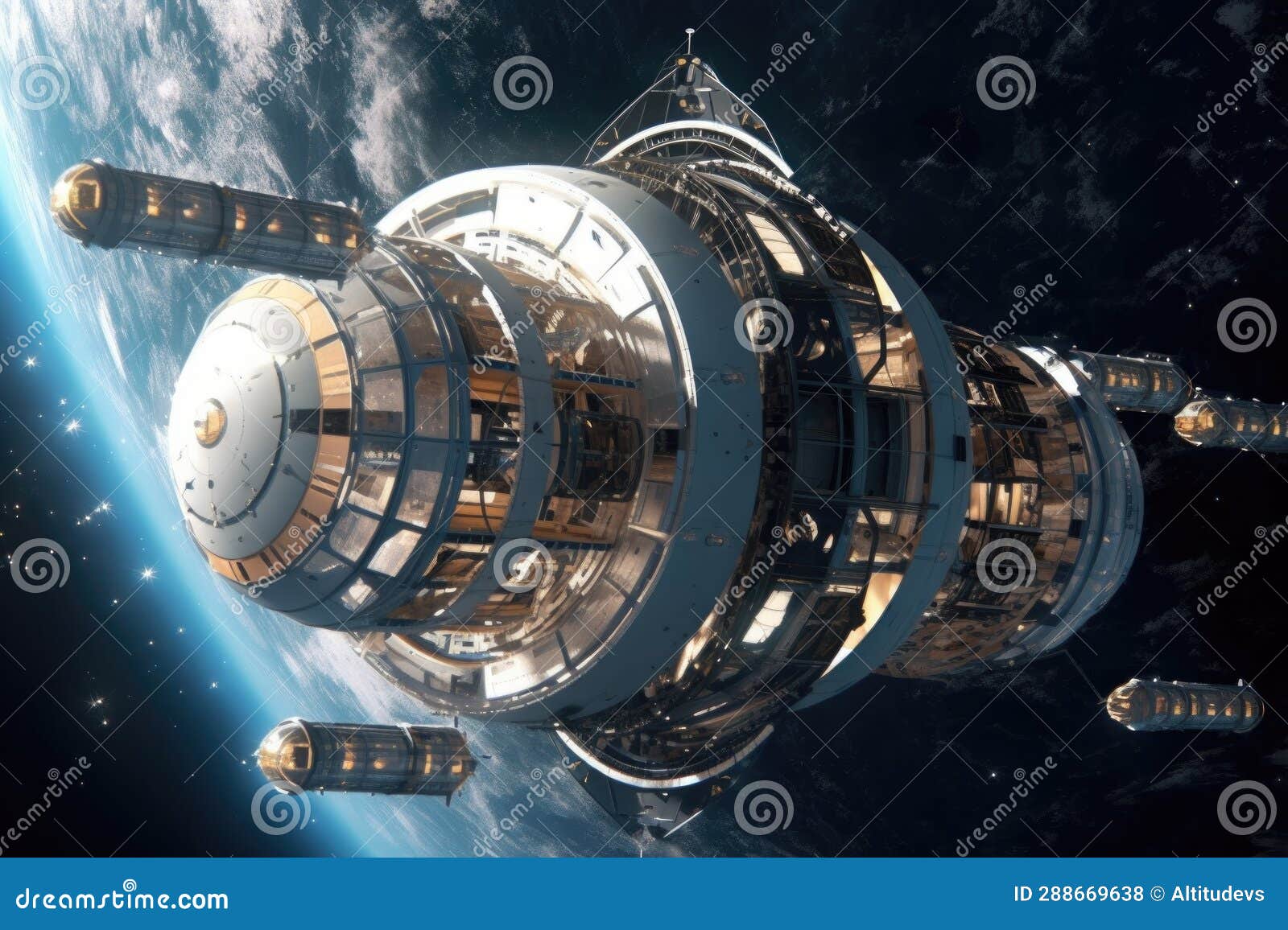 Interstellar Spaceship with Artificial Gravity Stock Photo - Image of ...