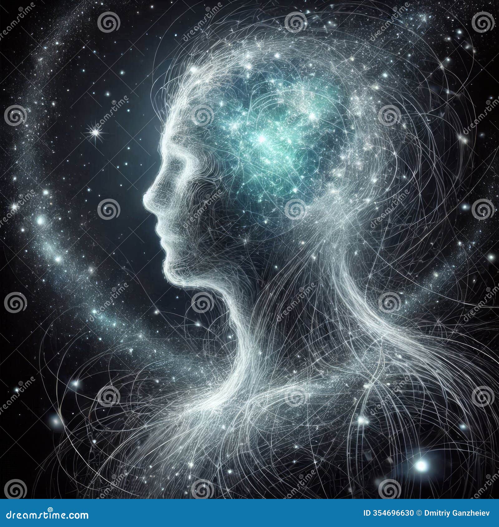 Interstellar Threads of Cosmic Light Stock Illustration - Illustration ...