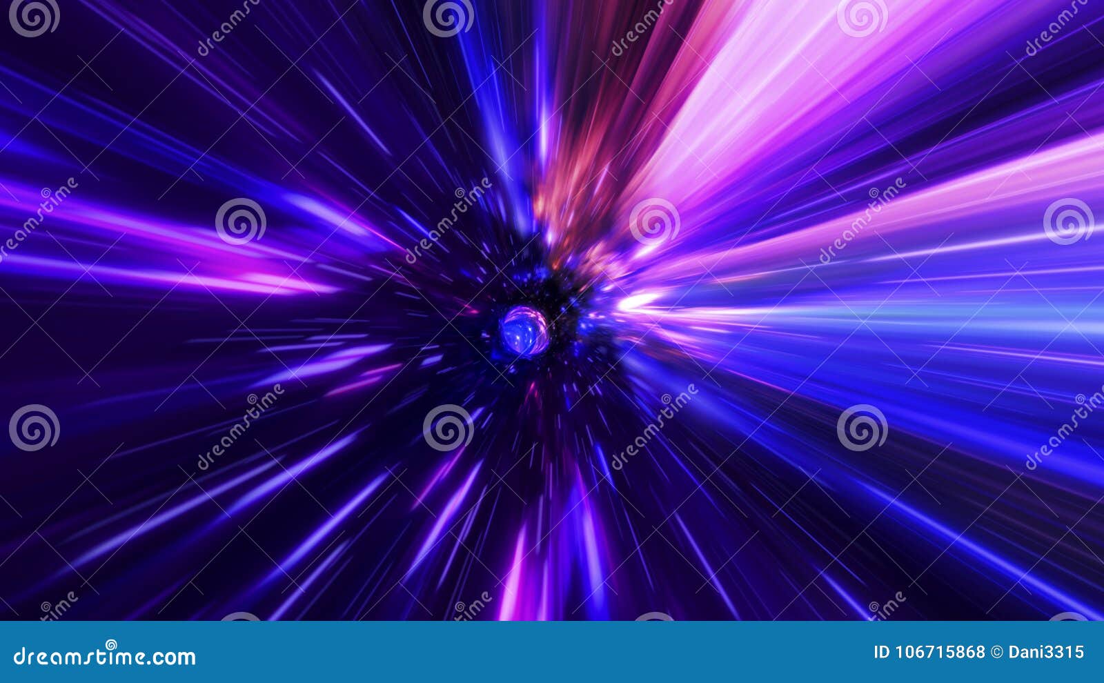 Flying Through Wormhole Tunnel Or Abstract Energy Vortex. Singularity ...
