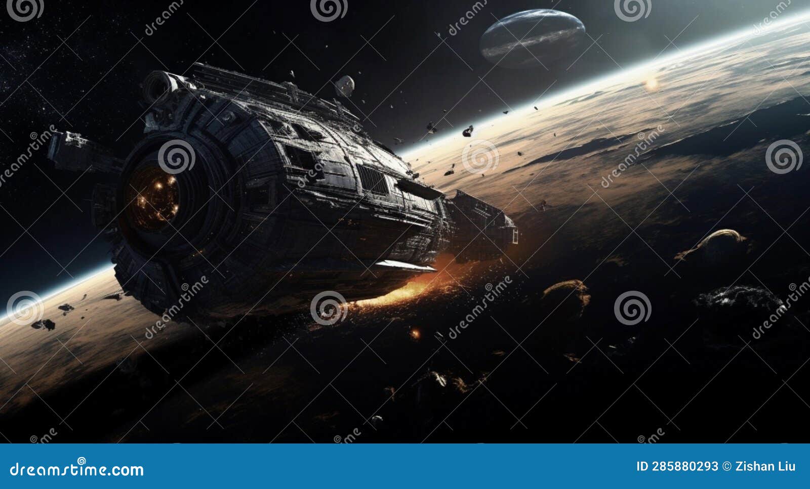 An Interstellar War Takes Place In An Alien Orbit Royalty-Free Stock ...
