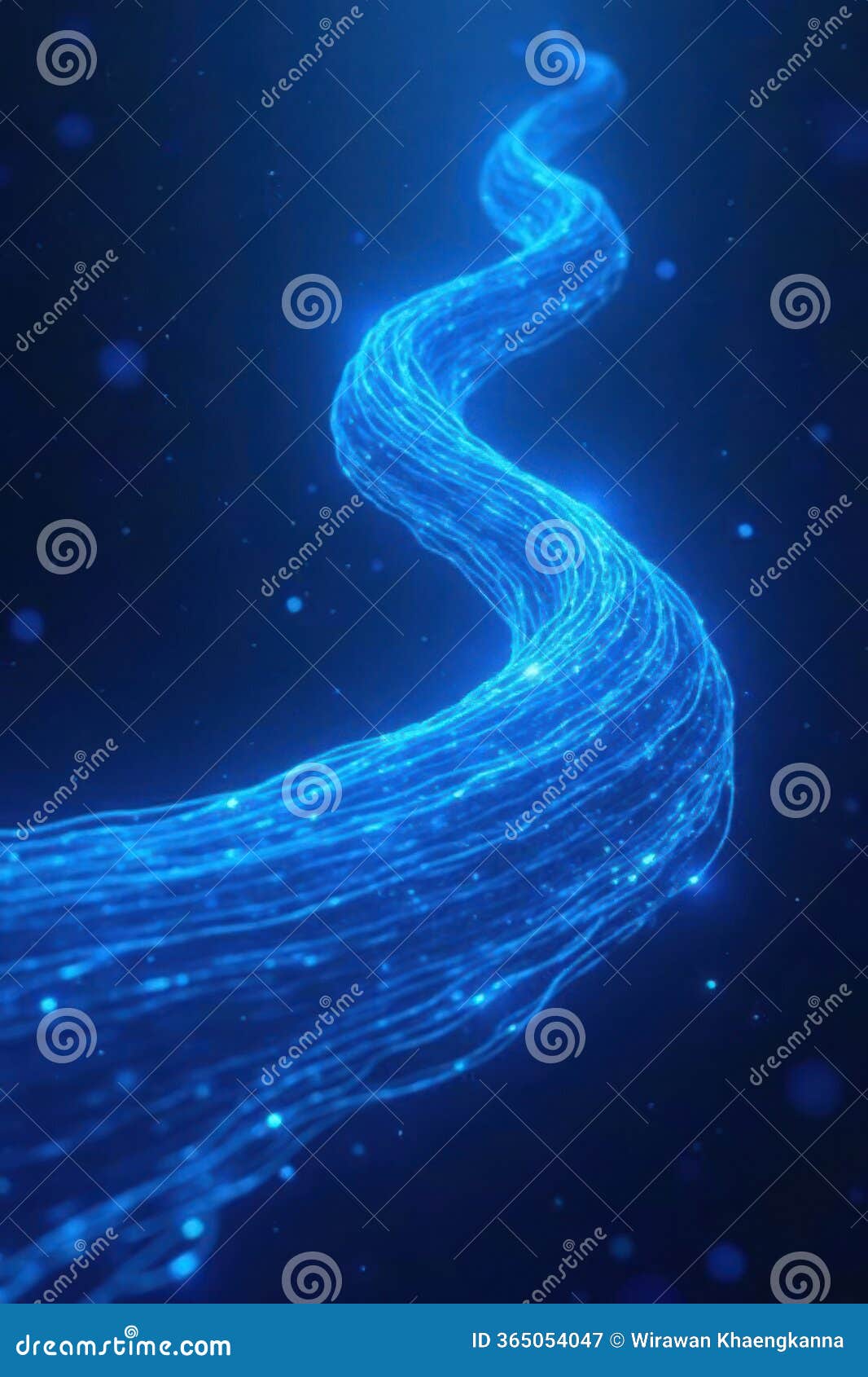 Intertwined Blue Luminous Lines, Ethereal Cosmic Backdrop, Luminous ...