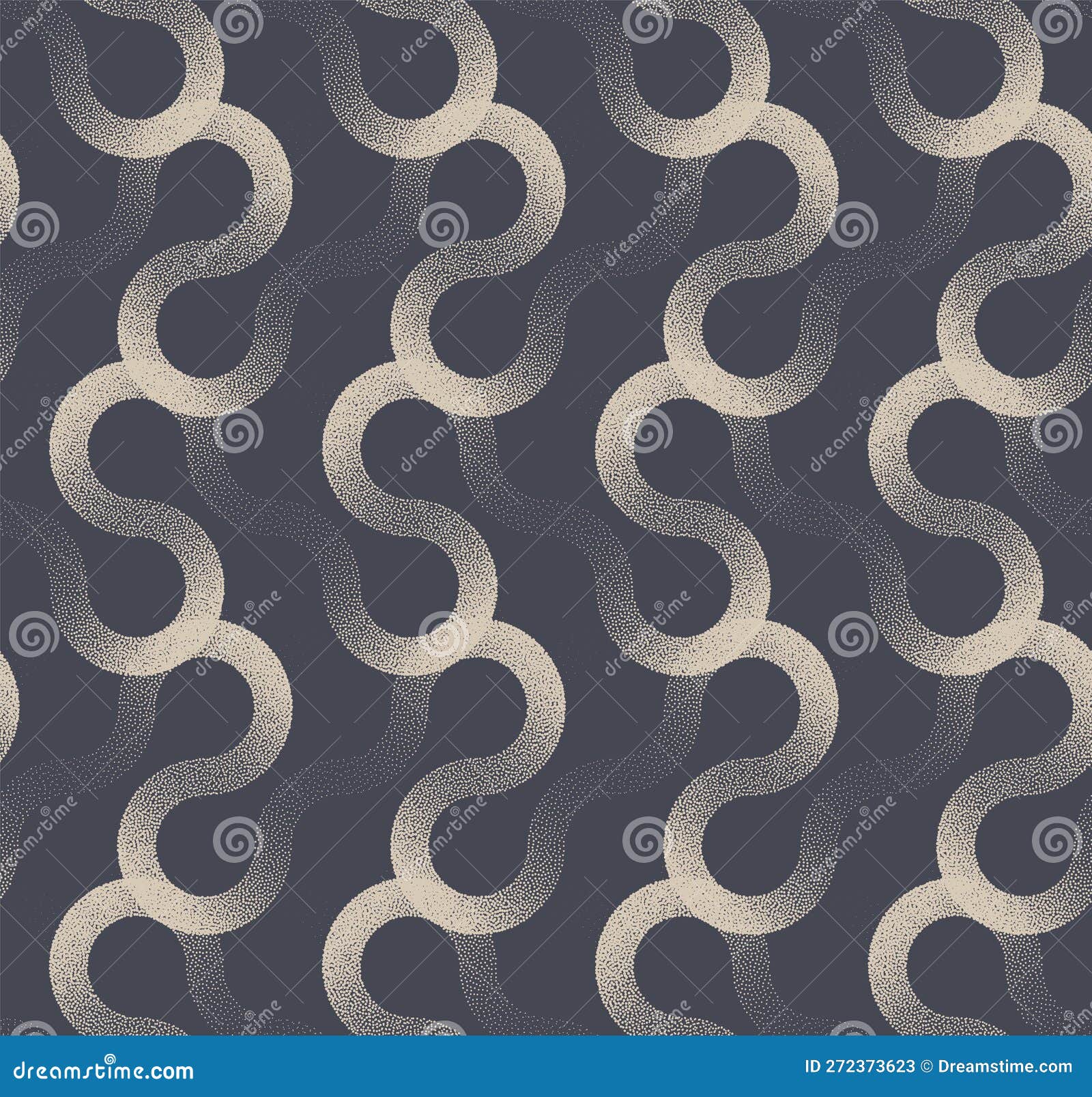 Intertwined Curved Wavy Lines Fancy Seamless Pattern Vector Dot Work ...