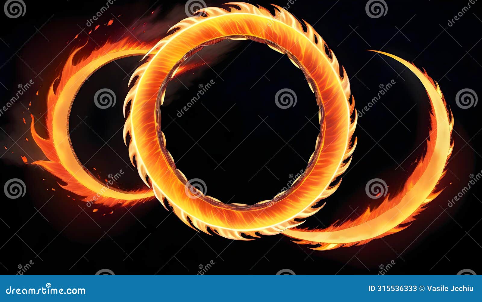 Intertwined Fiery Rings stock image. Image of heat, ripple - 315536333