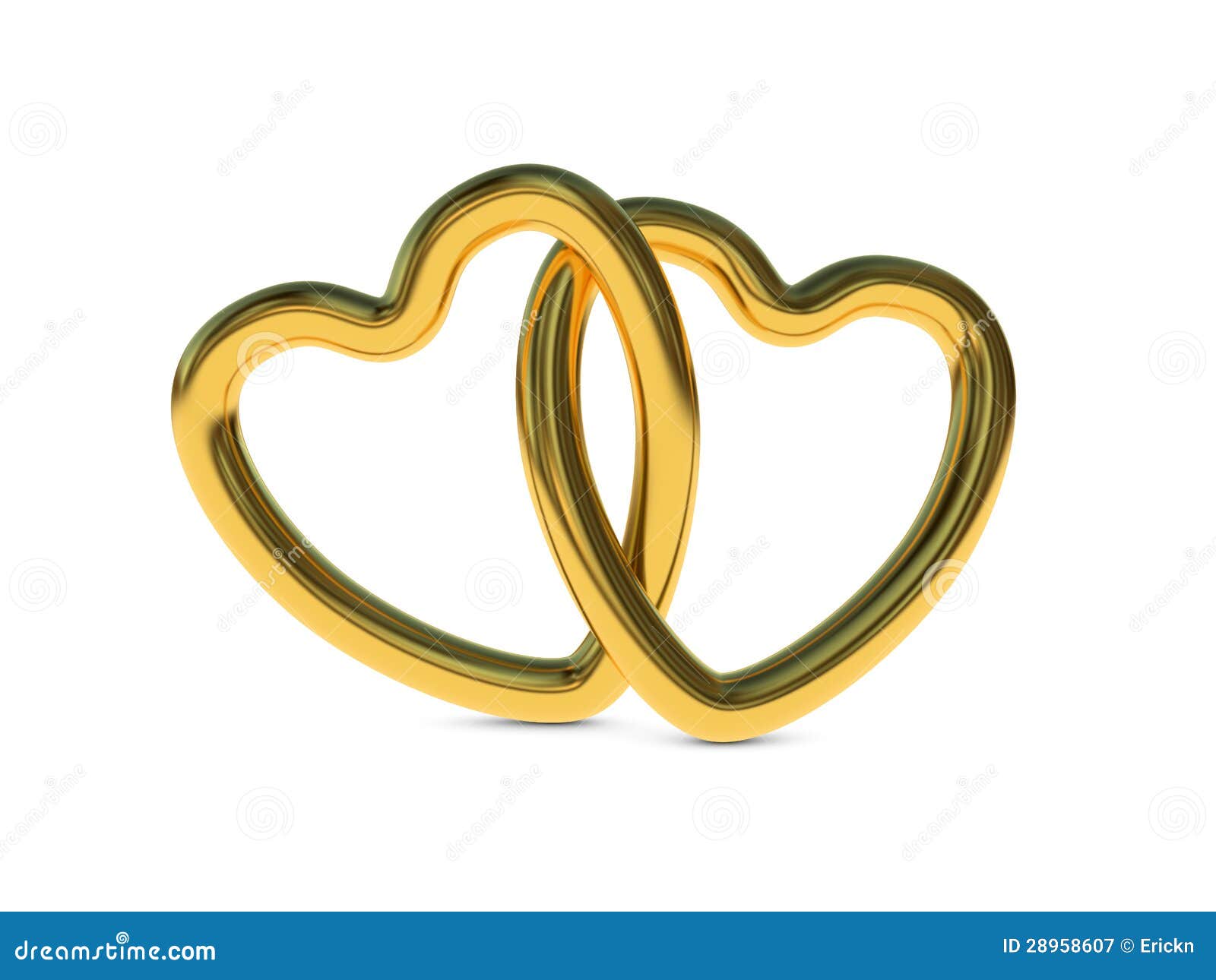 Intertwined Gold Heart Rings Stock Illustration - Illustration of ...