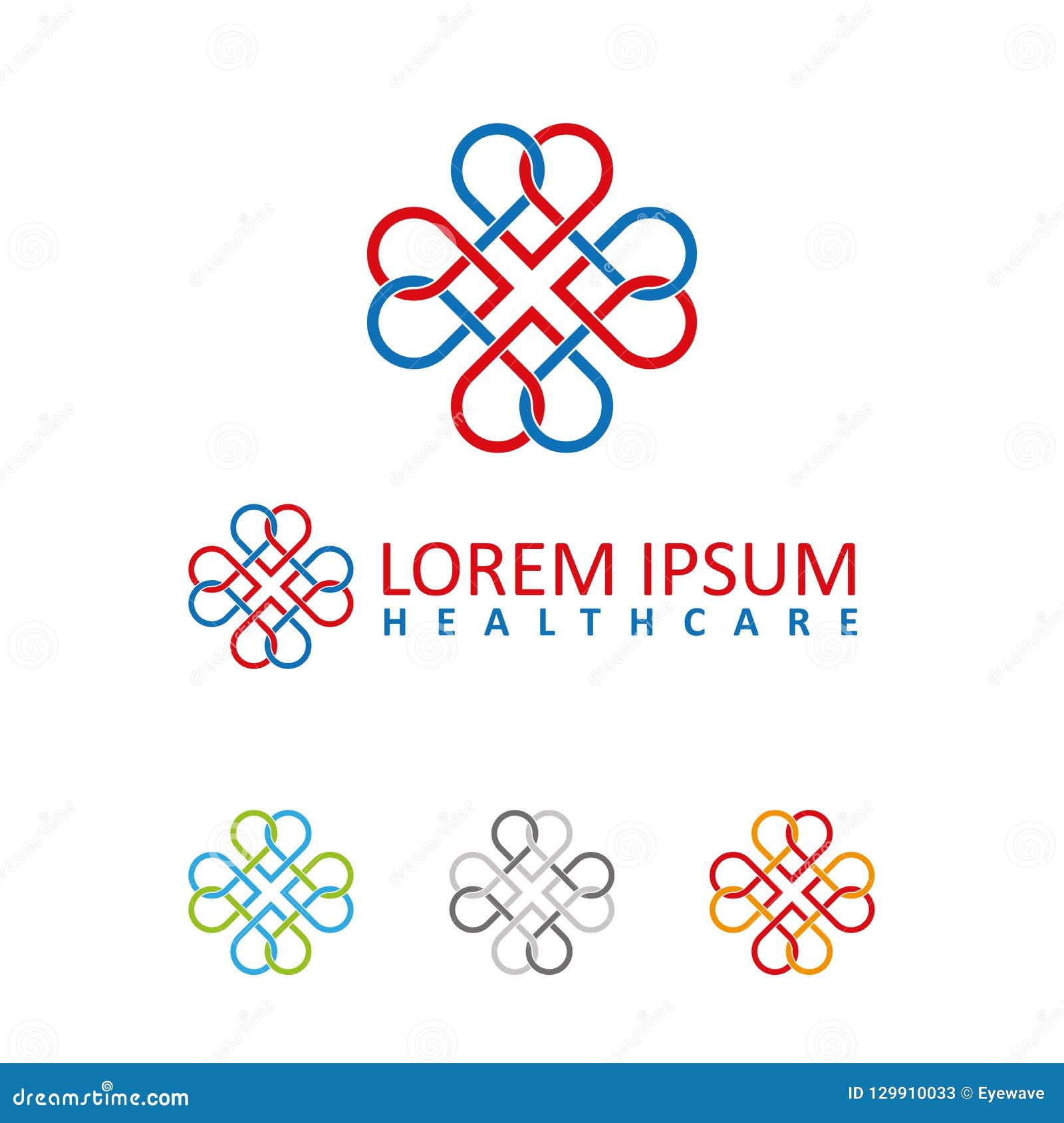 Intertwined Hearts Pattern Vector Logo Template Stock Vector ...