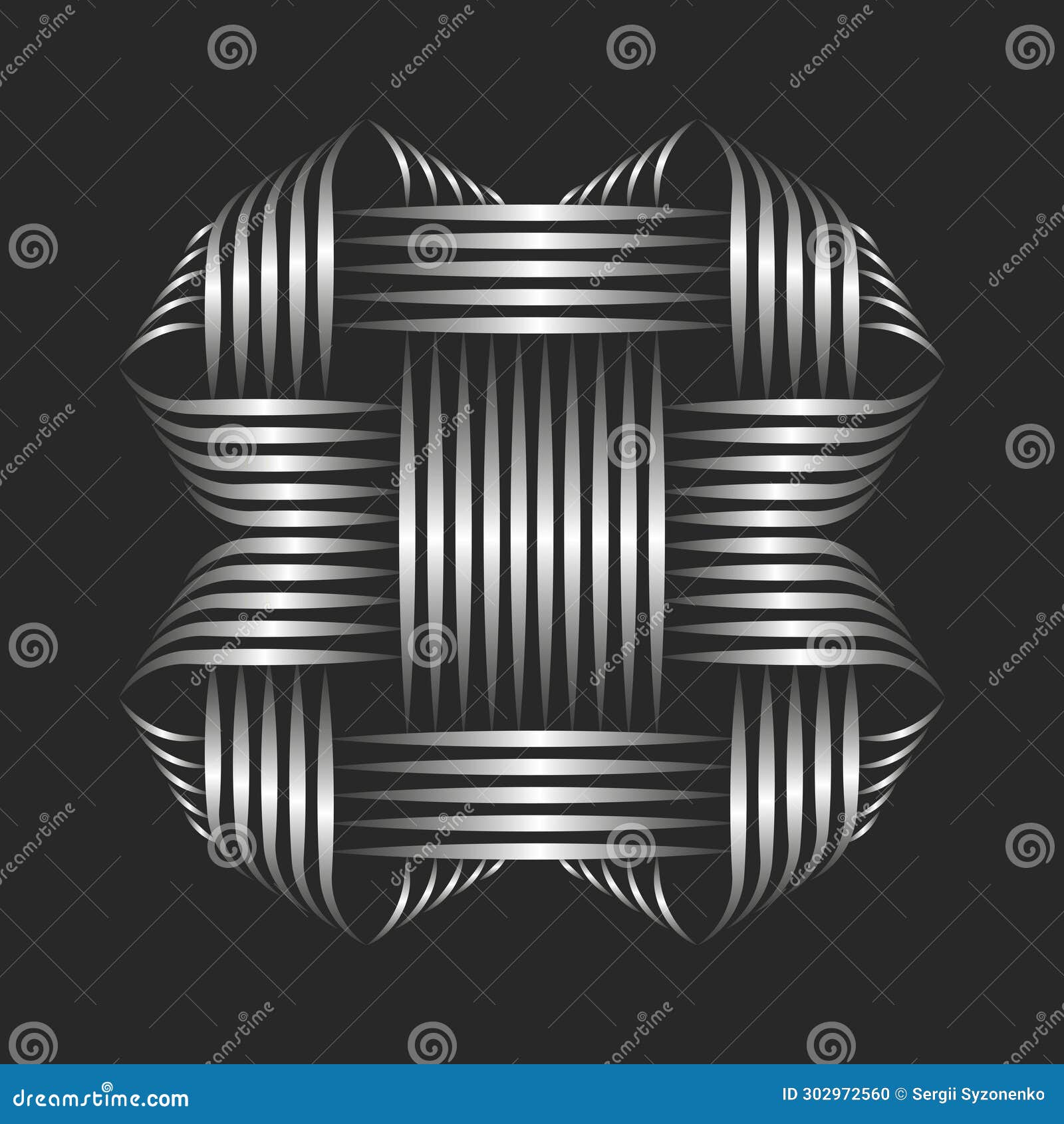 Intertwined Pattern Logo Square Shape 3d Effect, Overlapping Parallel ...
